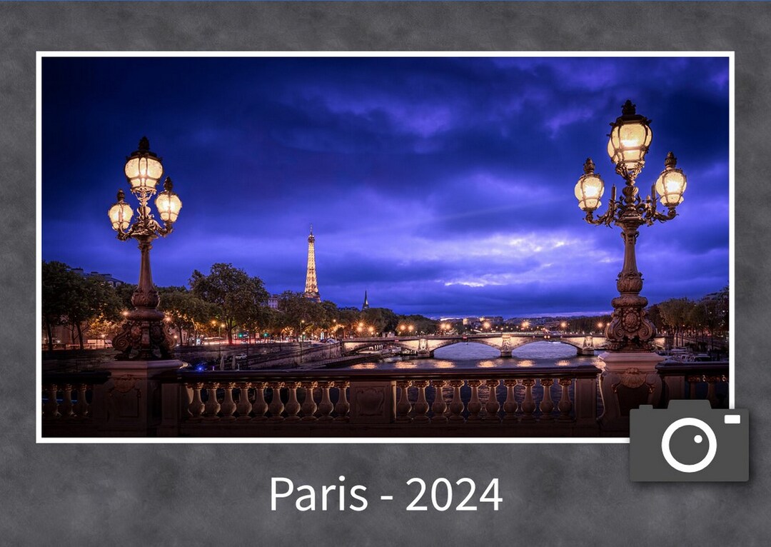 Calendario calendario 2024 Foto París Arte Paisaje urbano - Etsy España