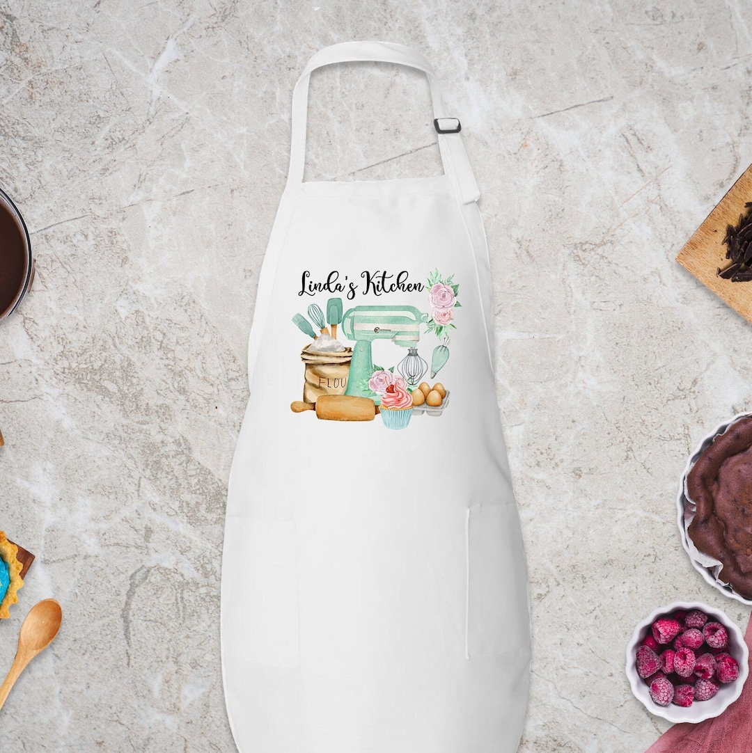 Custom Baking Apron, Personalized Bakery Linen Apron With Pockets ...