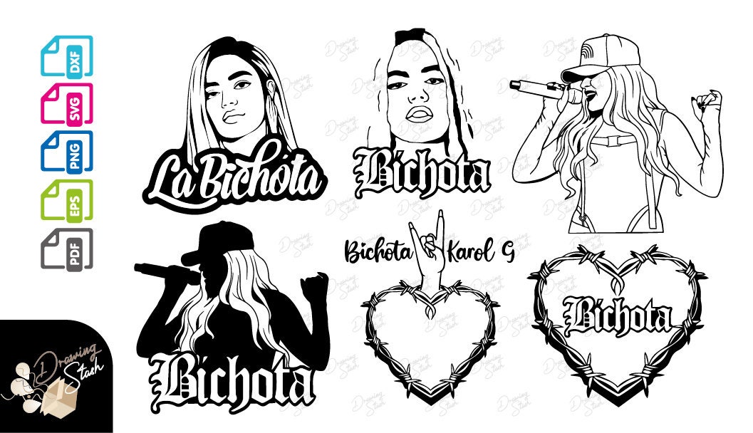 Karol G Svg Bichota Alambre de púas de corazón Karol G - Etsy México