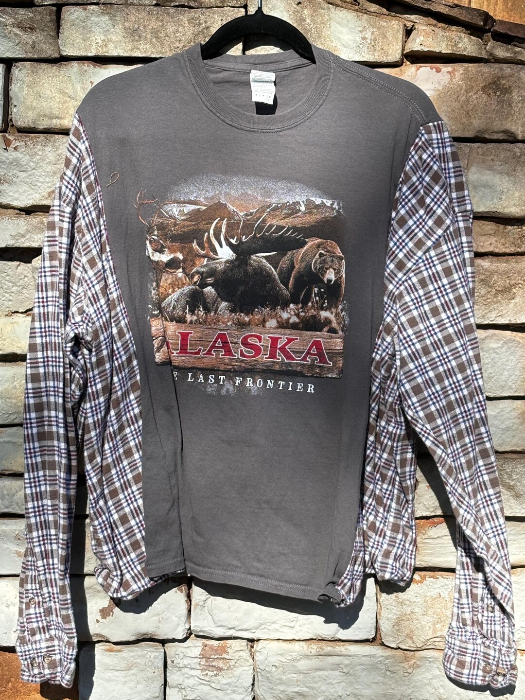 UPCYCLED Oversized Flannel & T-shirt - Alaska (fits S - XXL) - Etsy