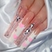 XXXL Square Full Bling Press on Nails Swarovski Extra Long Nails Custom ...