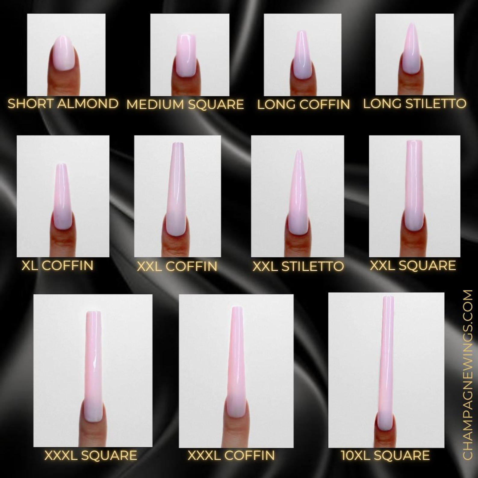 XXXL Square Full Bling Press on Nails Swarovski Extra Long Nails Custom ...