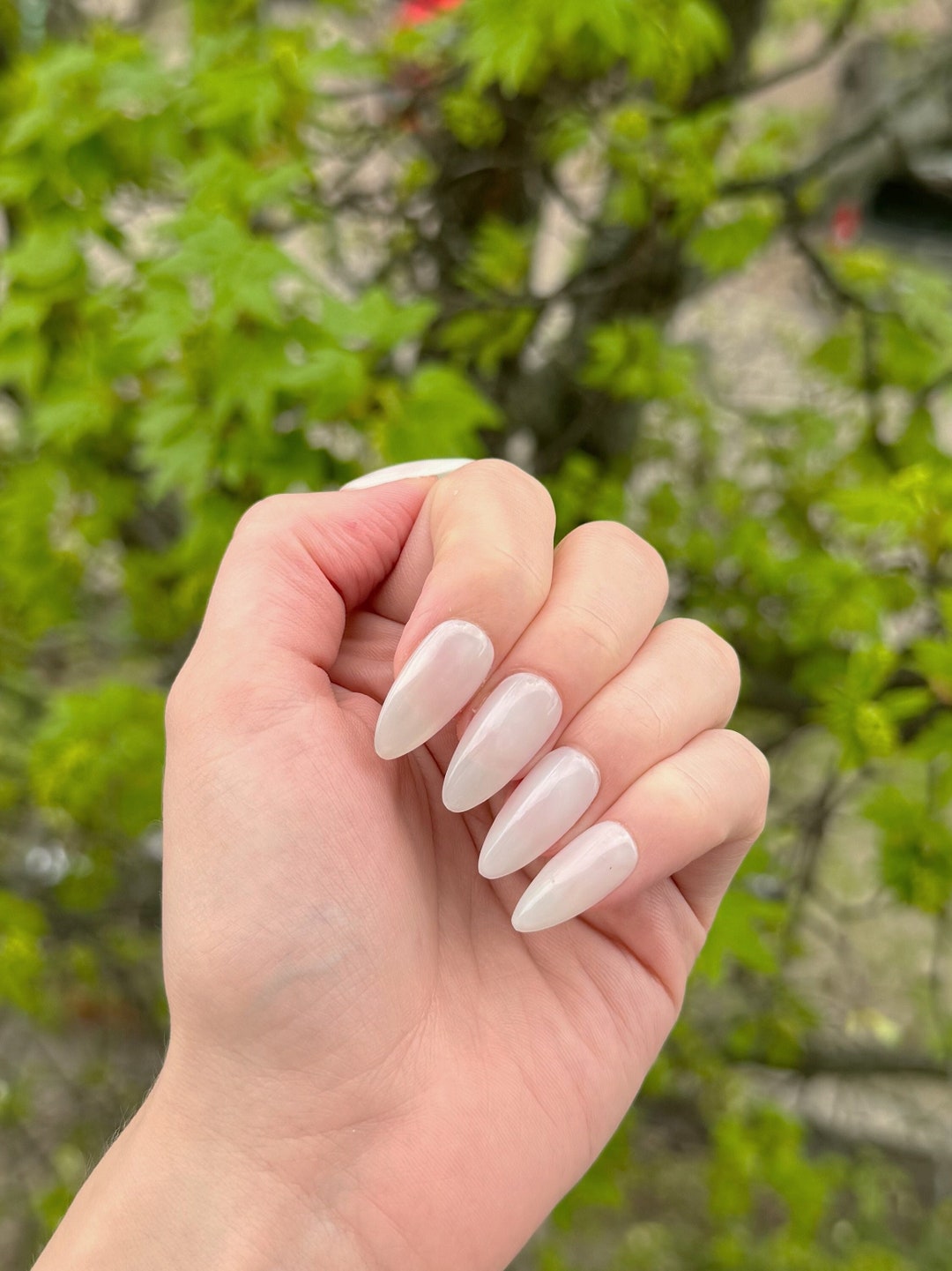Hailey Bieber Glazed Donut Nails | Luxury Press on Almond Nails ...