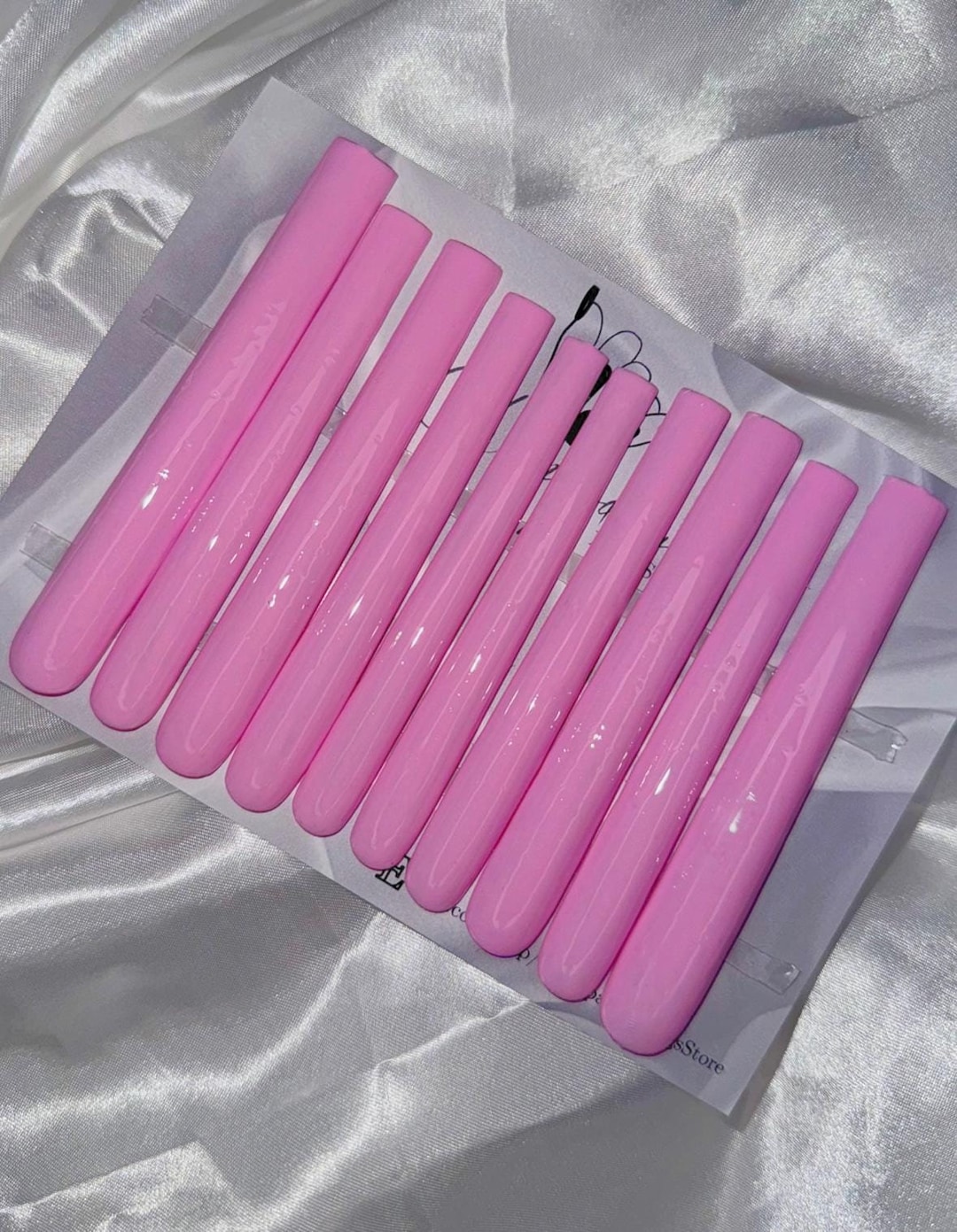 Baby Pink Nails Long | Pink XL Nails Square | Handmade Press on Nails ...