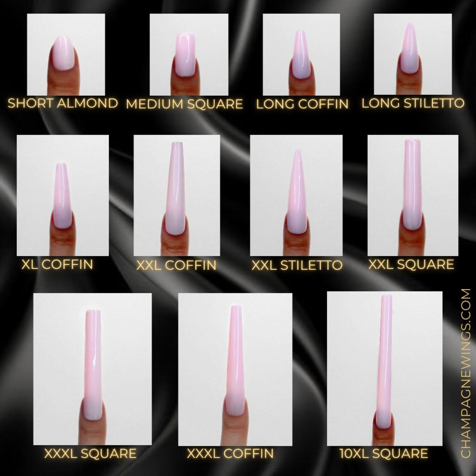 XXXL Square Bad Baddie Bling Press on Nails | Glue on Nails | Swarovski ...