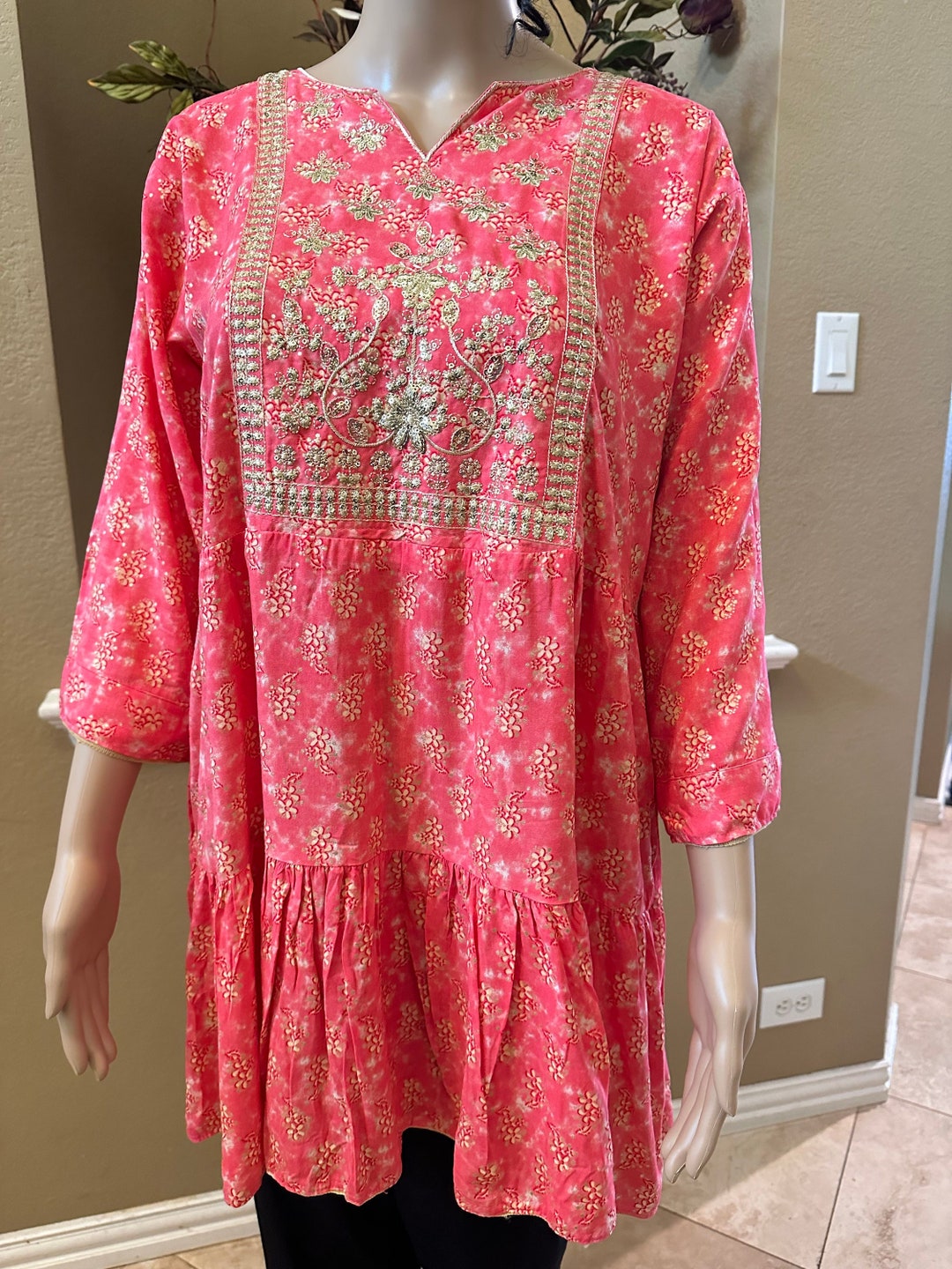 Embroidery Tunic Tops for Womens Party Top Ryon Cotton Tops Size 42L ...