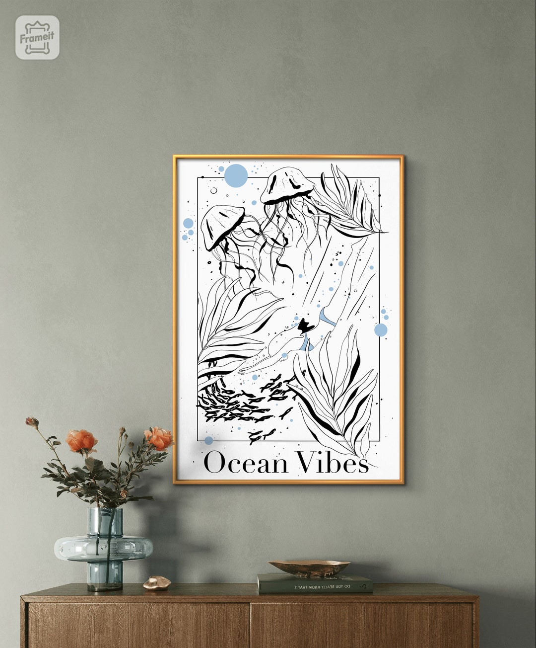 Poster Ocean Vibes / Sea Swimming Poster / Underwater World / Digital ...
