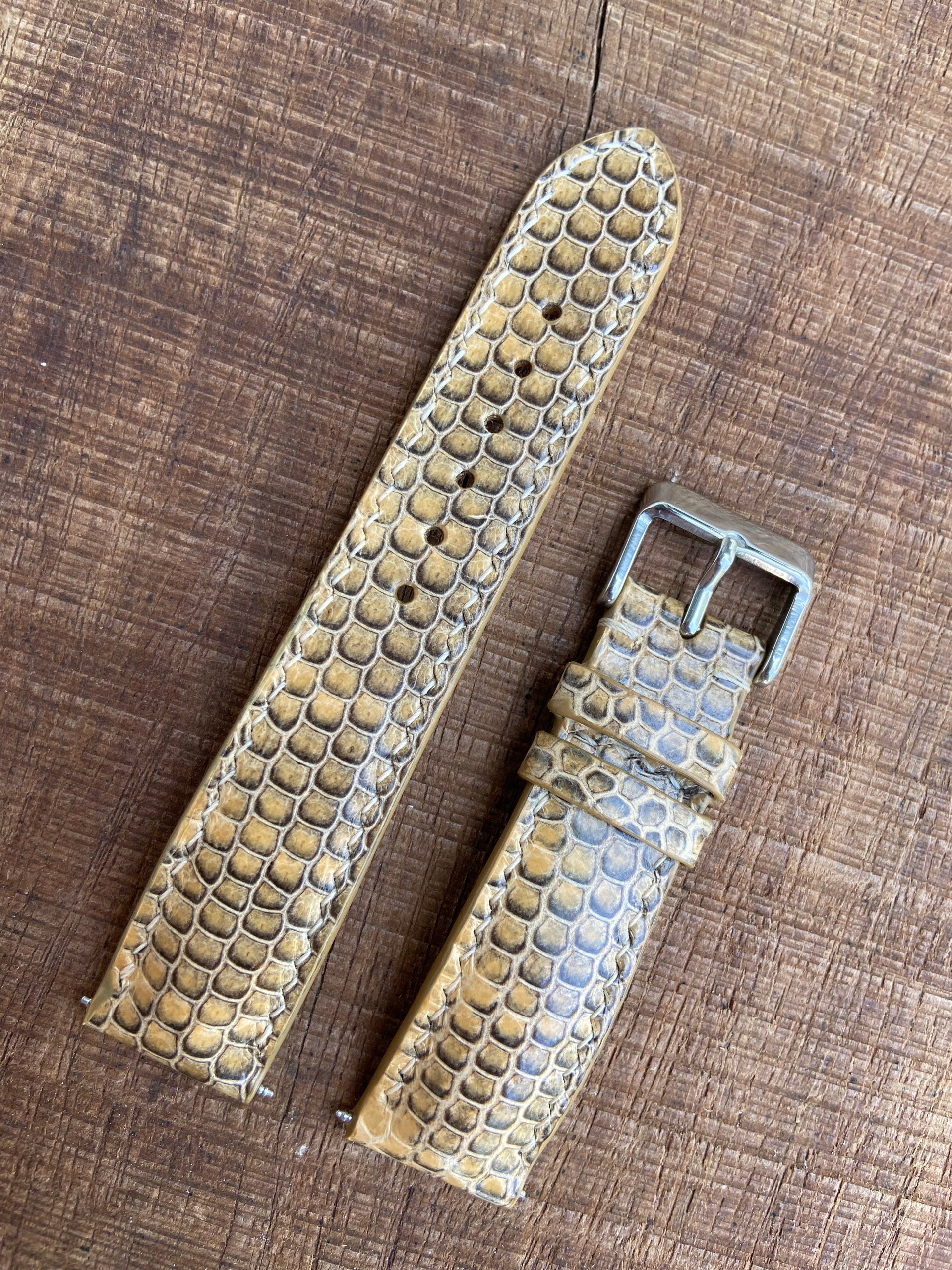 Gray Genuine Snake Leather Watch Strap Band, Leather Watch Strap ...