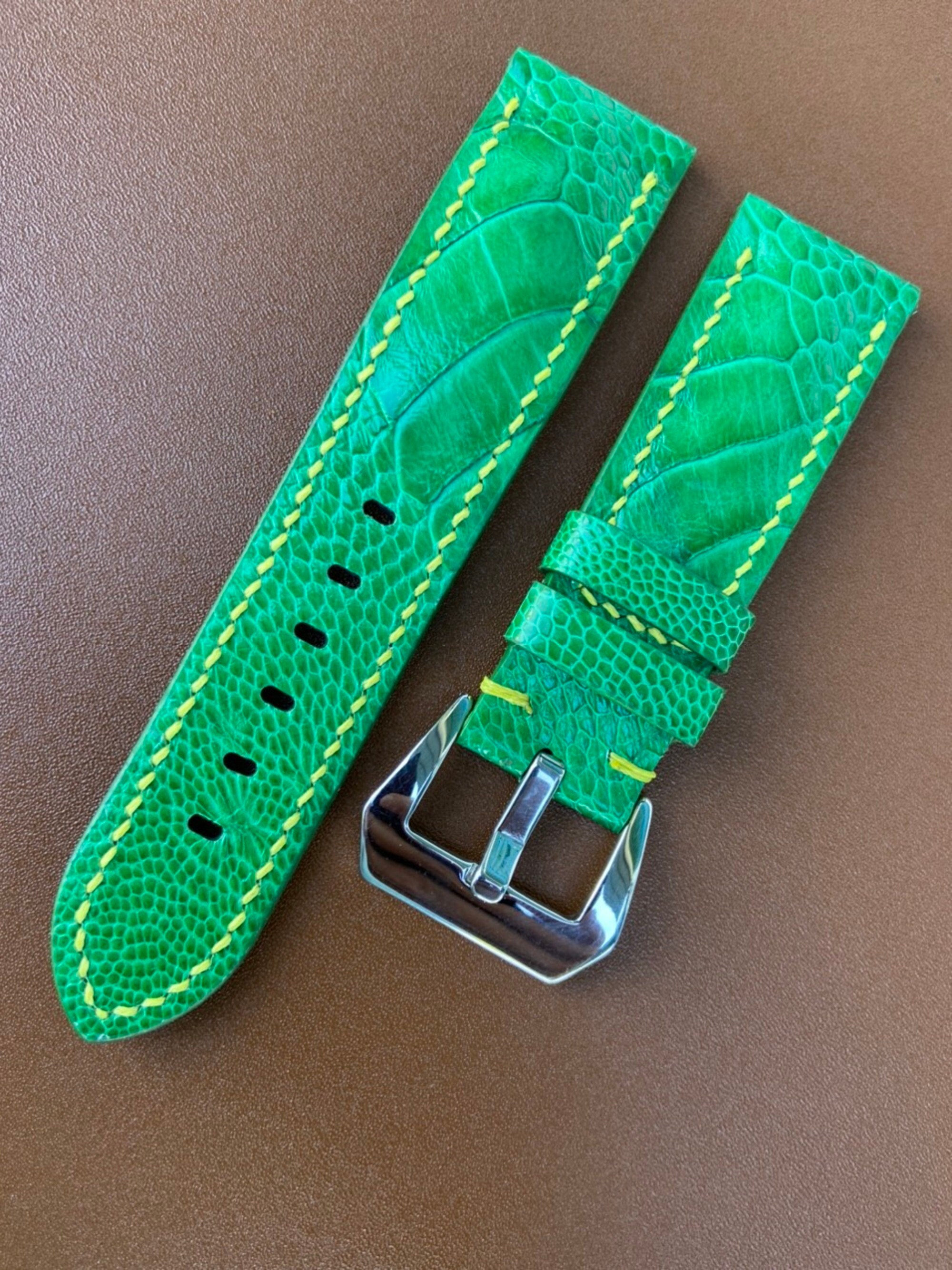 Green Genuine Ostrich Leather Watch Strap Band Leather Watch - Etsy