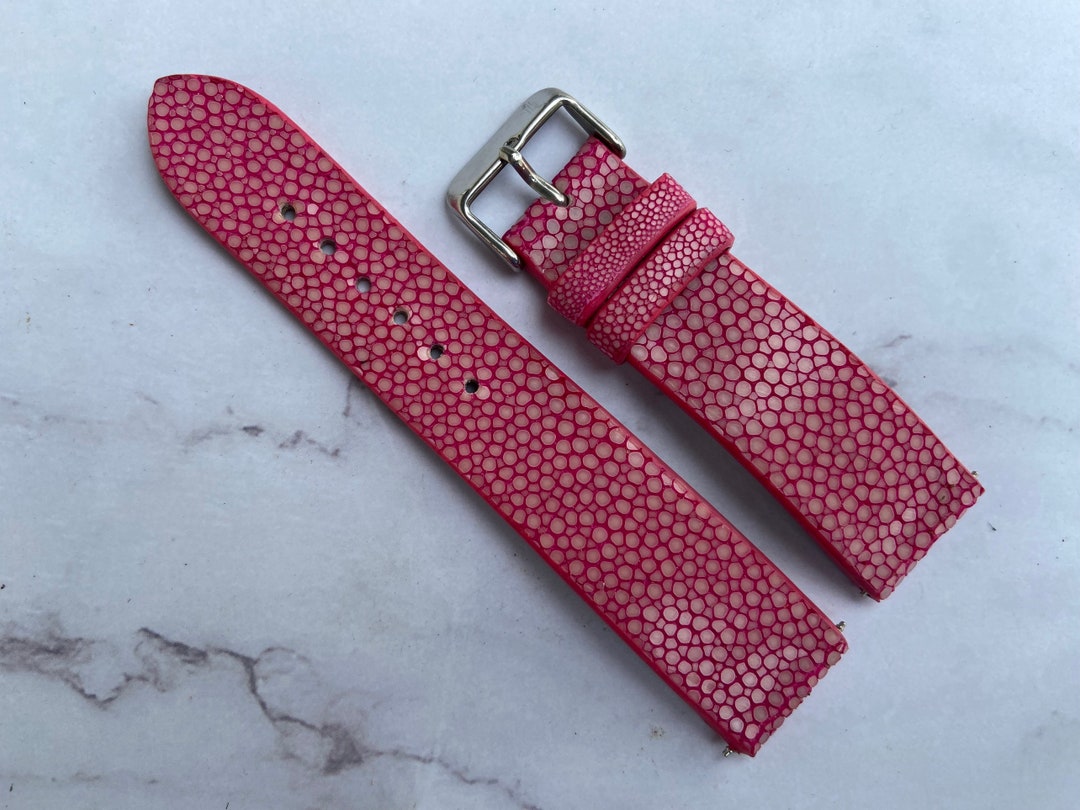 Burgundy Genuine Stingray Leather Watch Strap Band, Leather Watch Strap ...