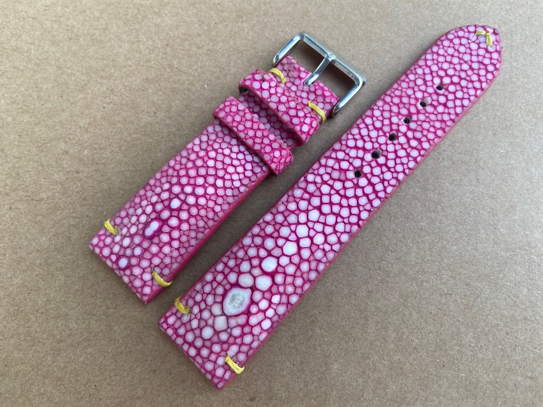 Pink Genuine Stingray Leather Watch Strap Band, Leather Watch Strap ...