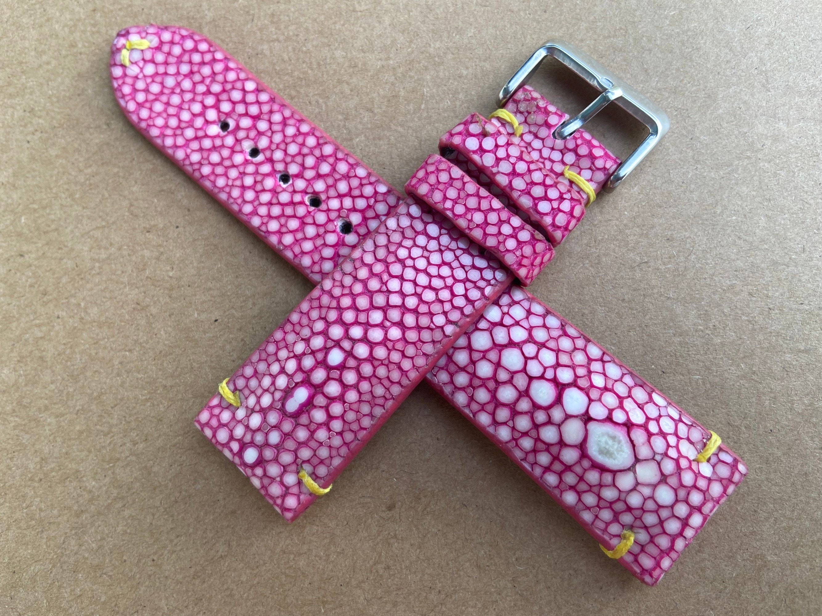 Pink Genuine Stingray Leather Watch Strap Band Leather Watch - Etsy