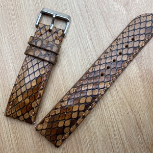 Brown Genuine Snake Leather Watch Strap Band, Leather Watch Strap ...