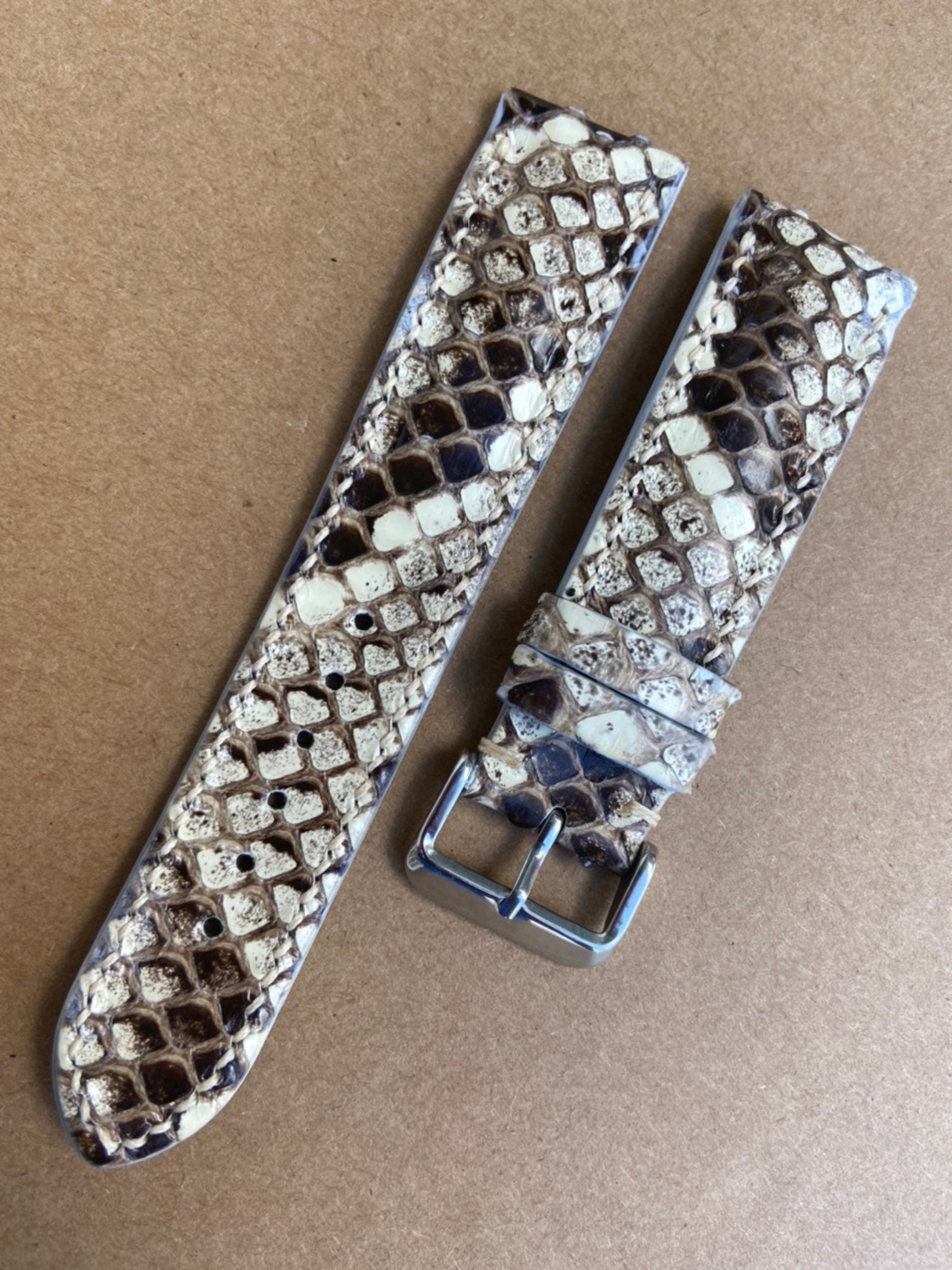 Gray Genuine Snake Leather Watch Strap Band, Leather Watch Strap ...