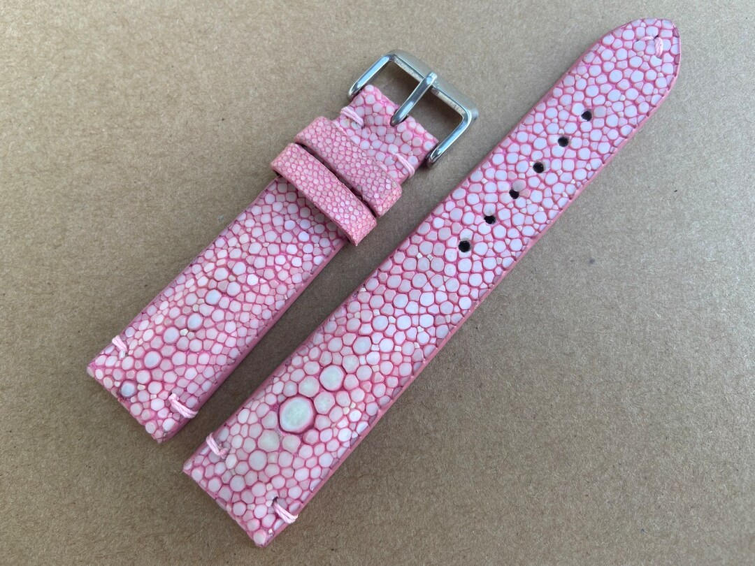 Pink Genuine Stingray Leather Watch Strap Band, Leather Watch Strap ...