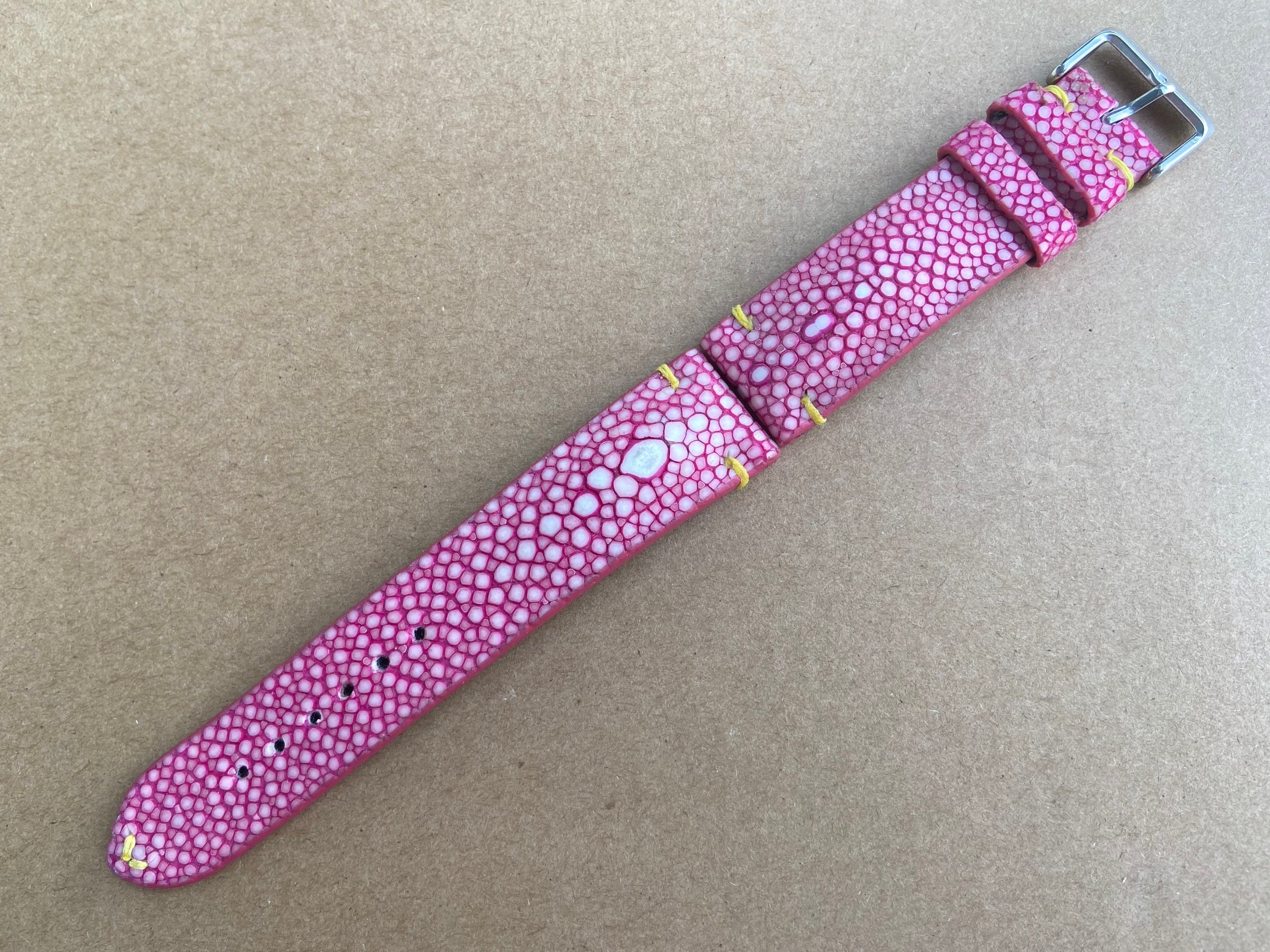 Pink Genuine Stingray Leather Watch Strap Band Leather Watch - Etsy