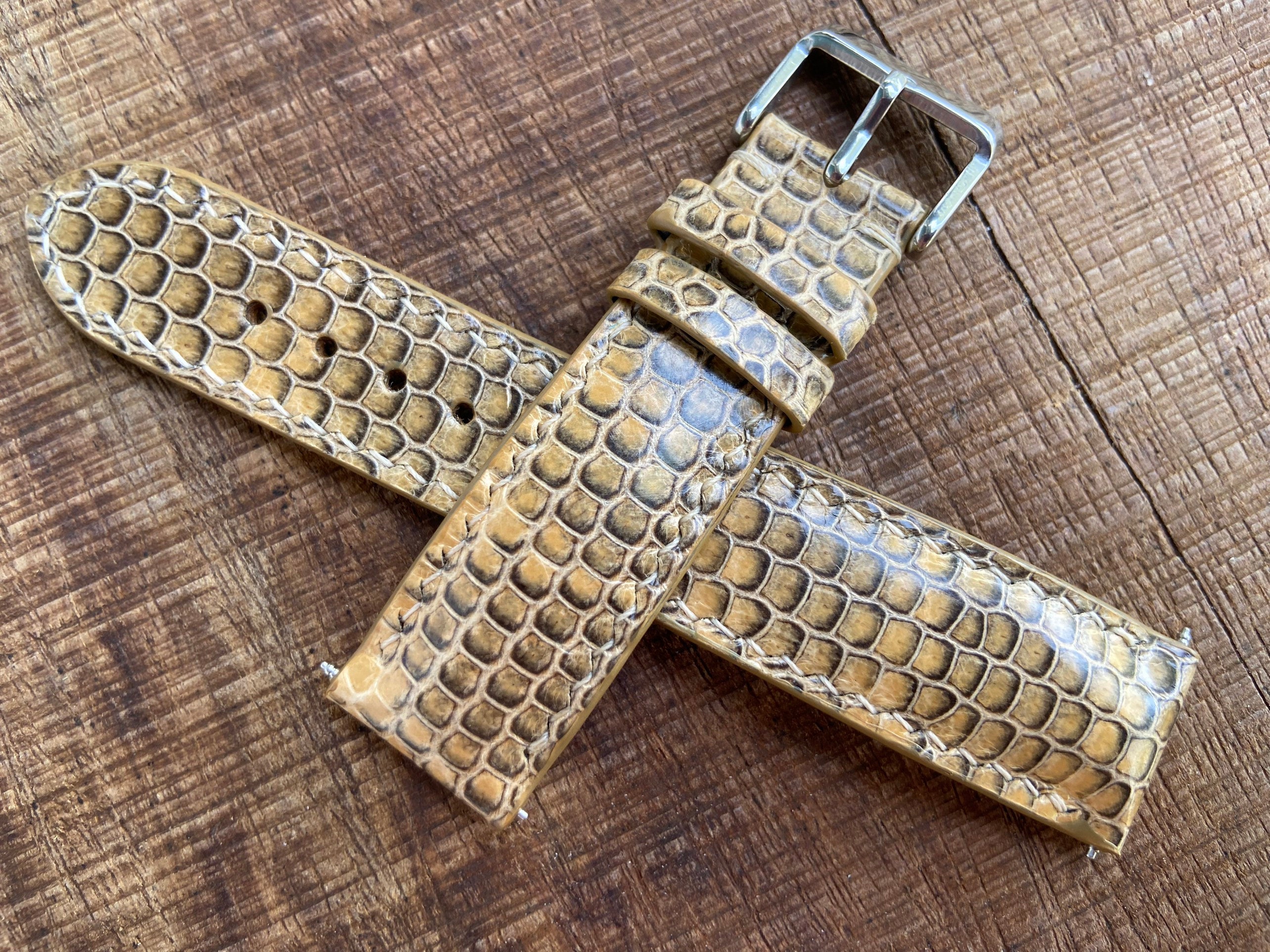 Gray Genuine Snake Leather Watch Strap Band, Leather Watch Strap ...