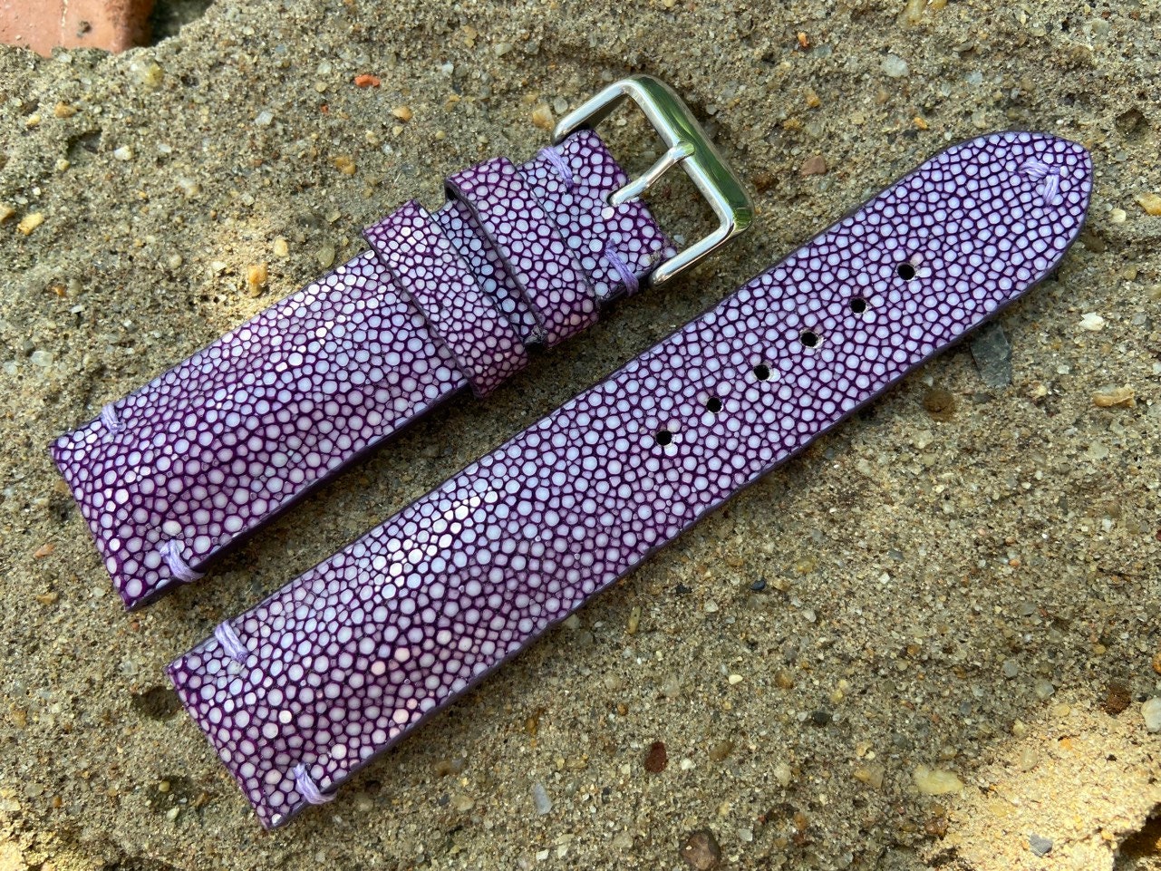 Purple Real Stingray Leather Watch Strap Band, Leather Watch Strap ...