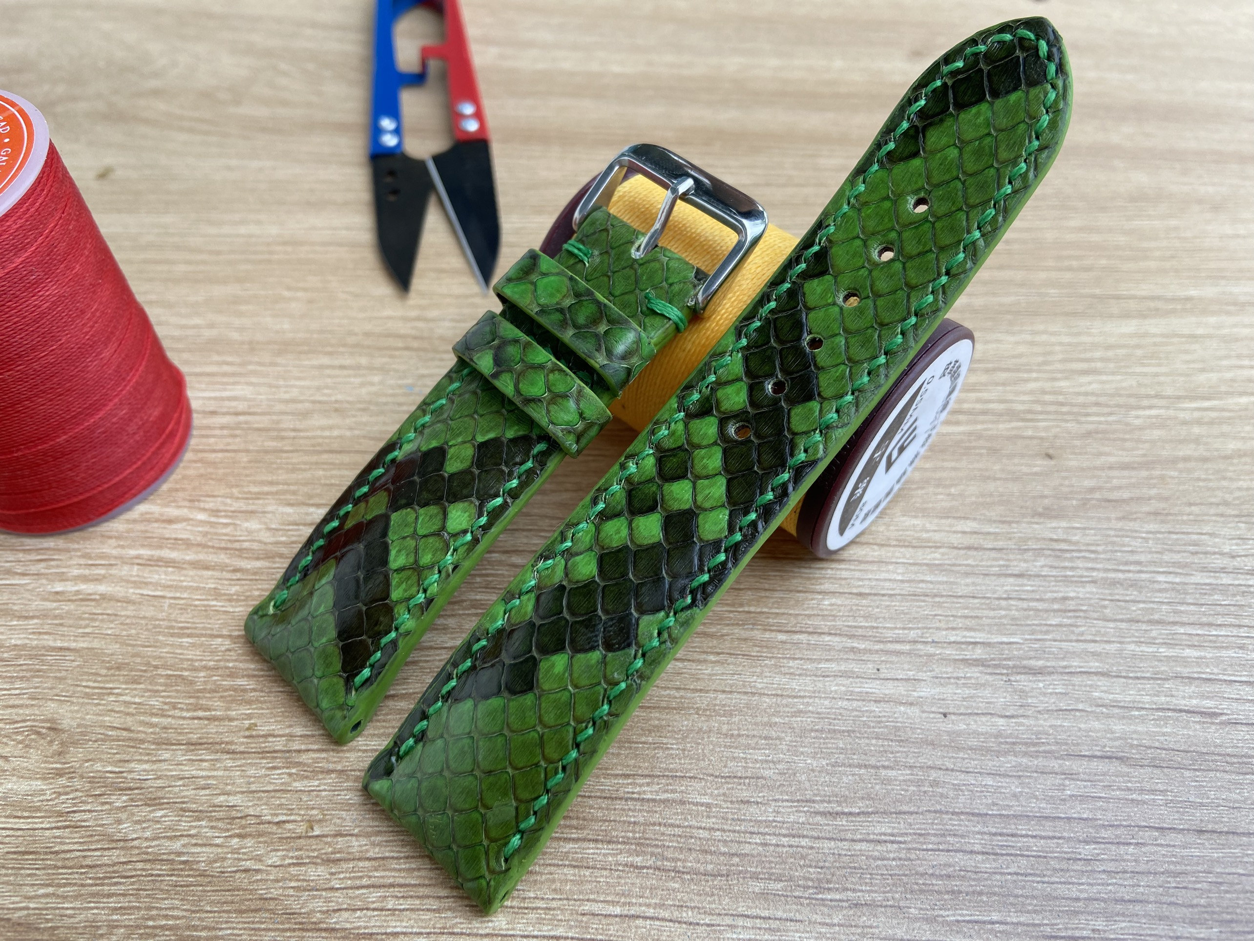 Green Genuine Snake Leather Watch Strap Band Leather Watch - Etsy