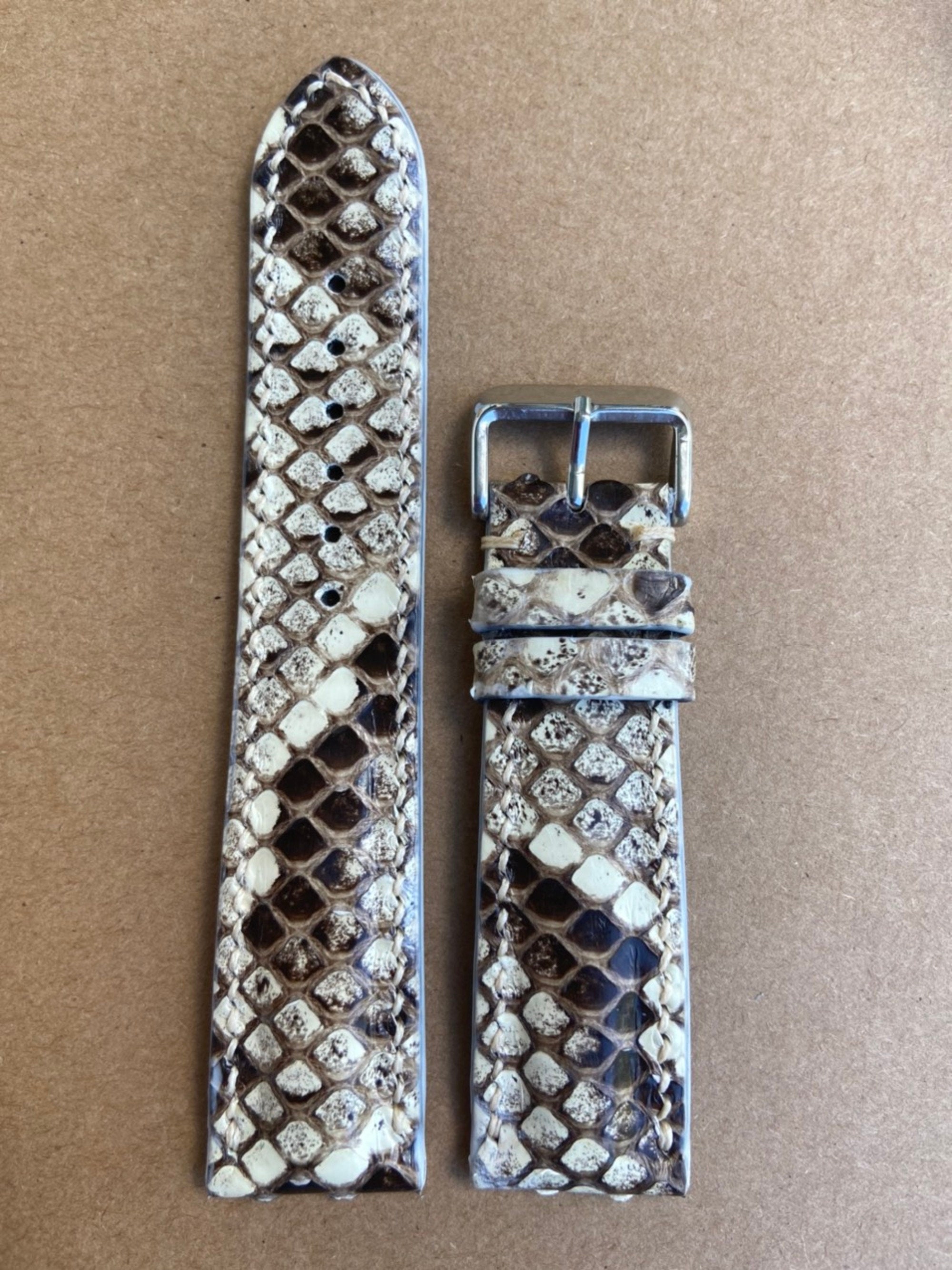 Gray Genuine Snake Leather Watch Strap Band, Leather Watch Strap ...