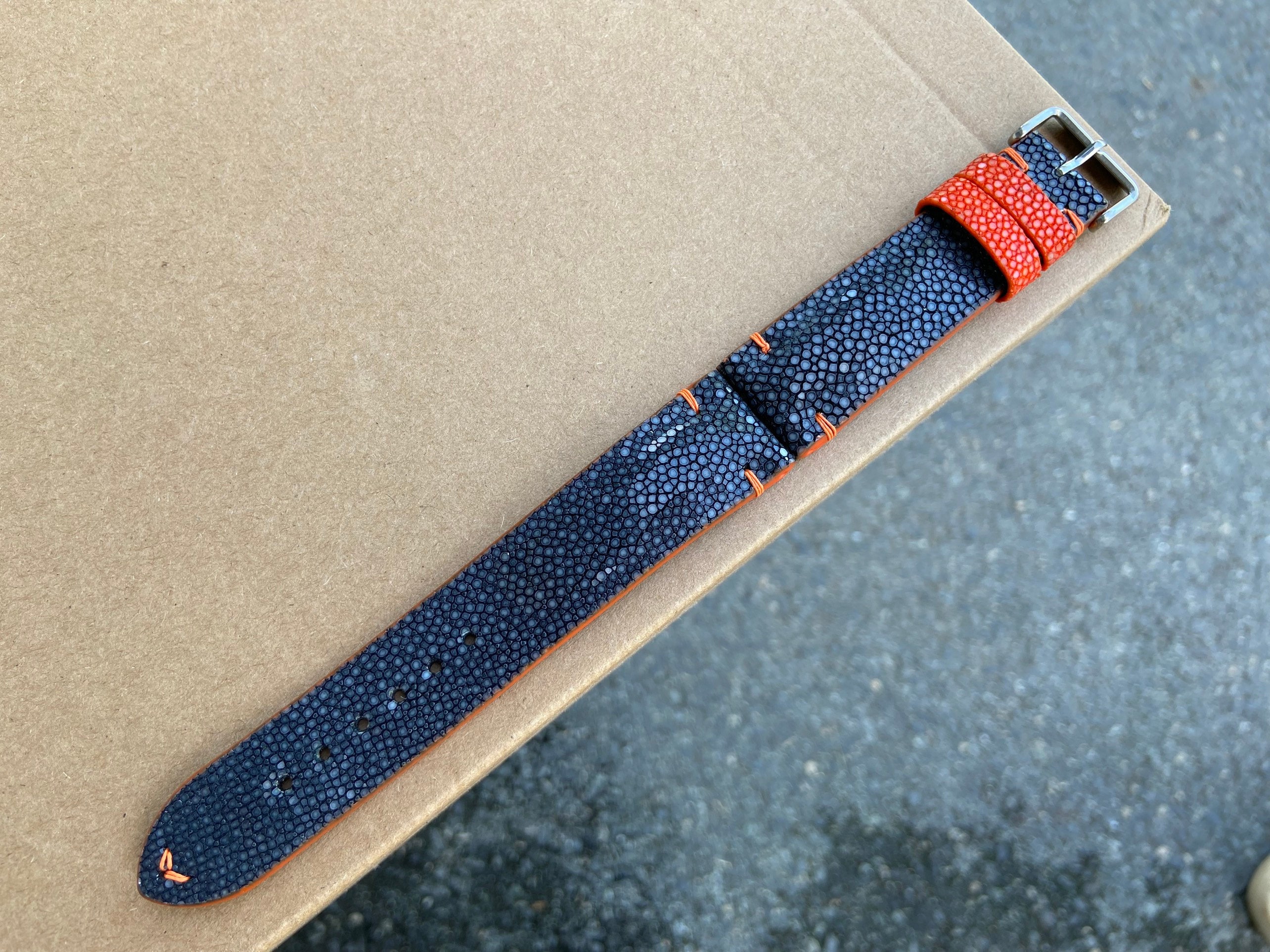Black Real Stingray Leather Watch Strap Band Leather Watch - Etsy