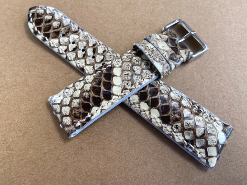 Gray Genuine Snake Leather Watch Strap Band, Leather Watch Strap ...