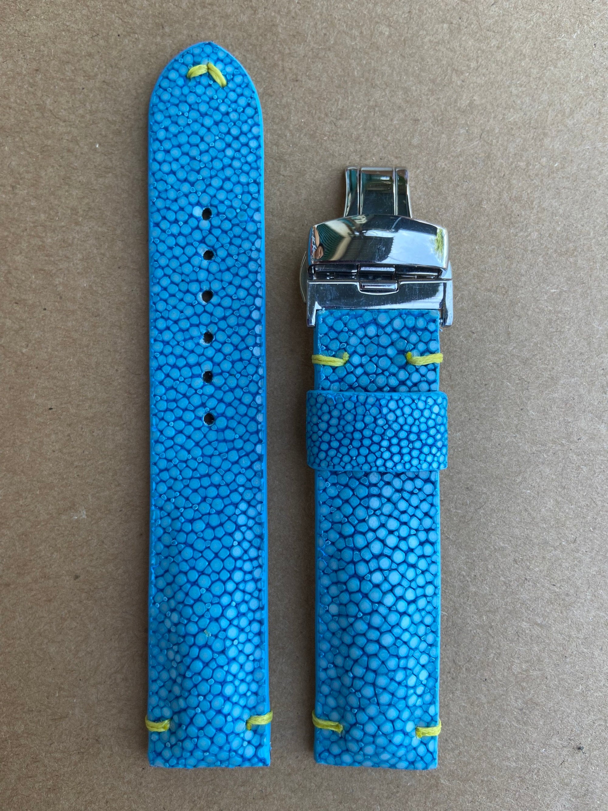 Blue Real Stingray Leather Watch Strap Band, Leather Watch Strap ...