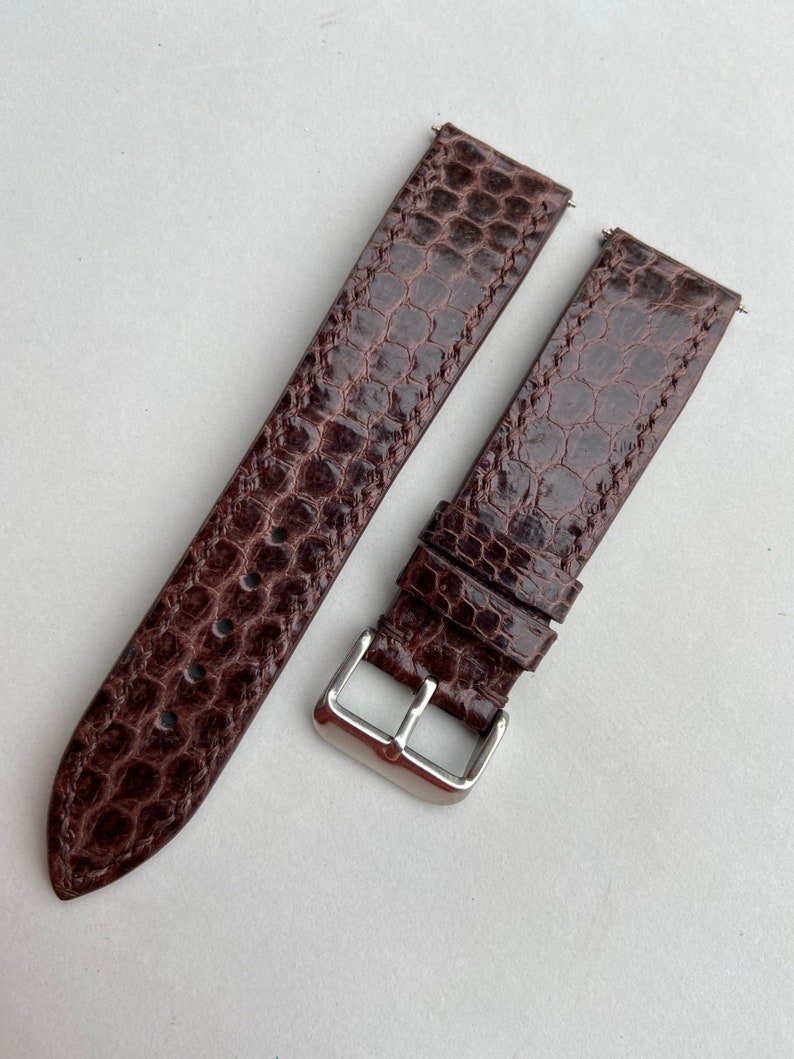 Bronw Genuine Snake Leather Watch Strap Band, Leather Watch Strap ...