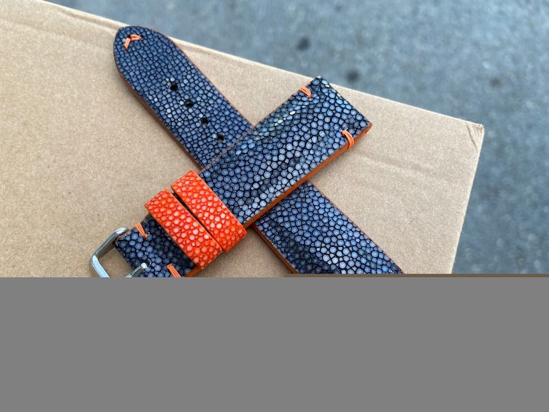 Black Real Stingray Leather Watch Strap Band, Leather Watch Strap ...