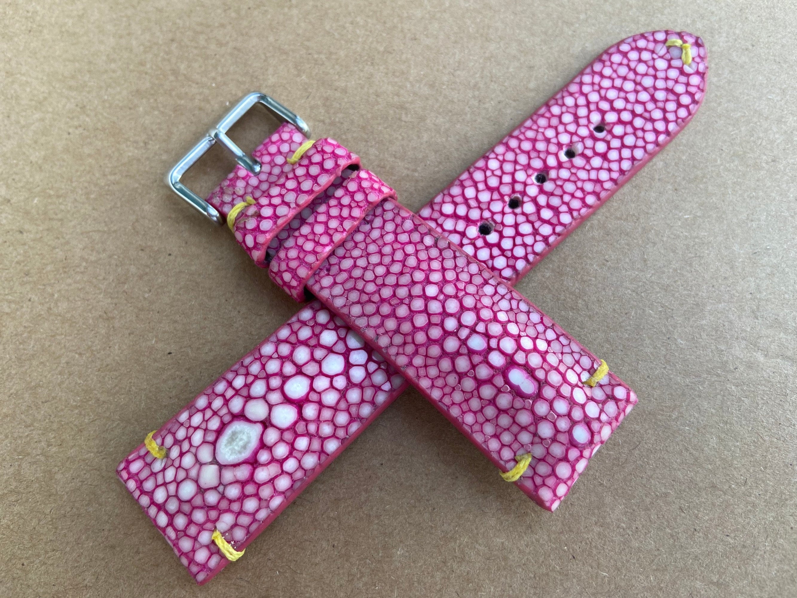 Pink Genuine Stingray Leather Watch Strap Band Leather Watch - Etsy
