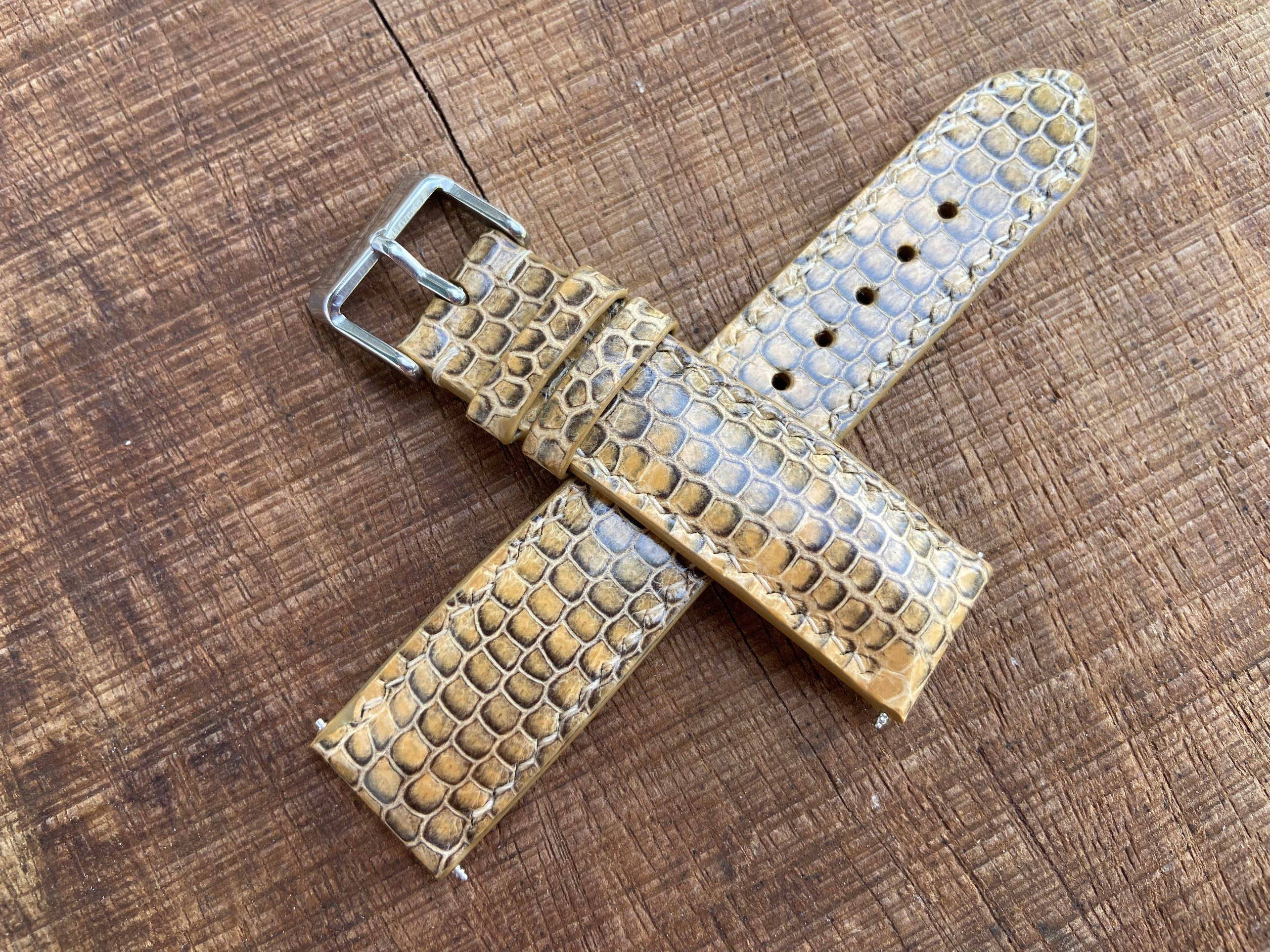 Gray Genuine Snake Leather Watch Strap Band, Leather Watch Strap ...