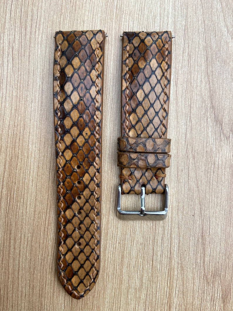 Brown Genuine Snake Leather Watch Strap Band, Leather Watch Strap ...