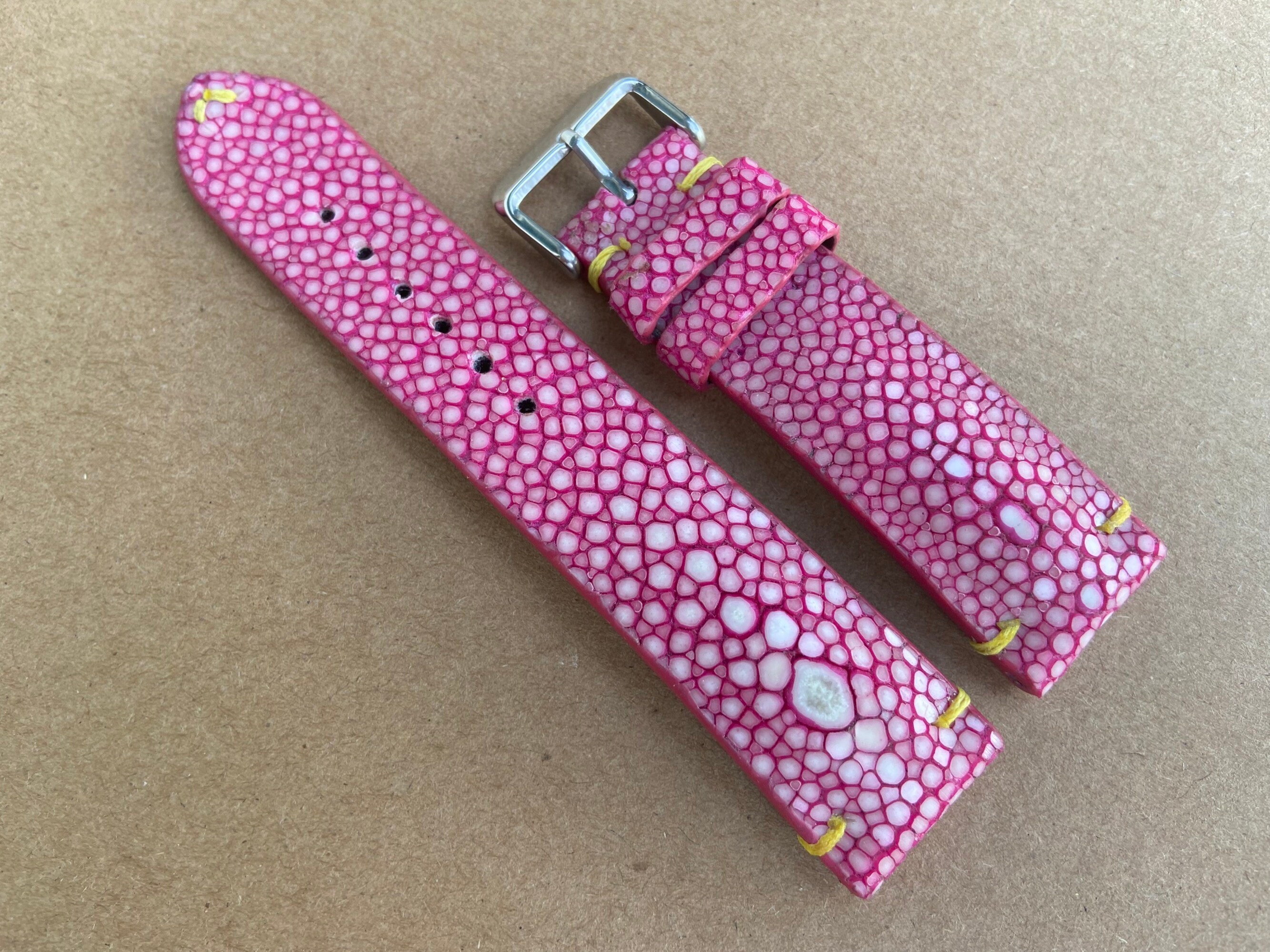 Pink Genuine Stingray Leather Watch Strap Band Leather Watch - Etsy