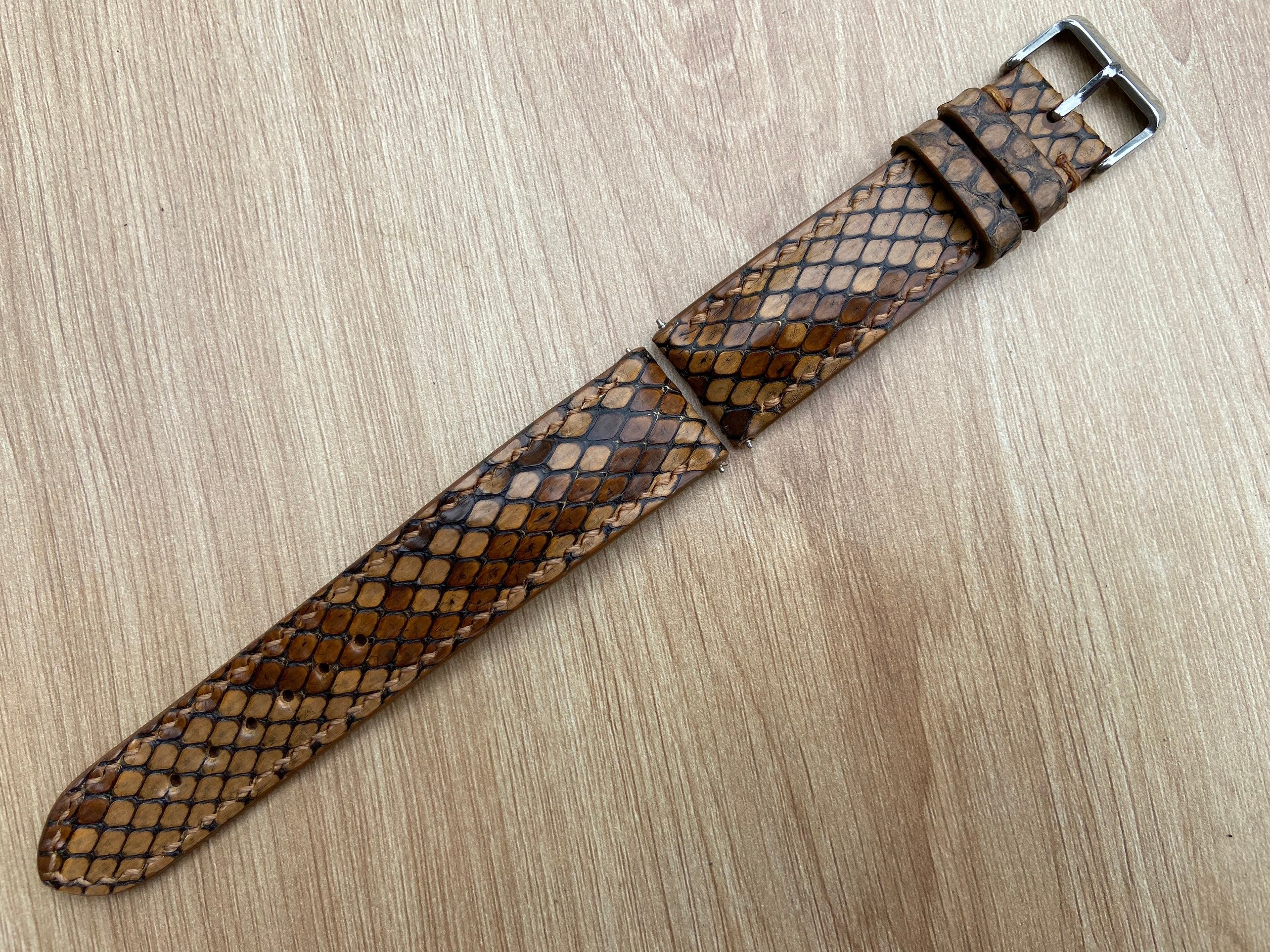Brown Genuine Snake Leather Watch Strap Band, Leather Watch Strap ...