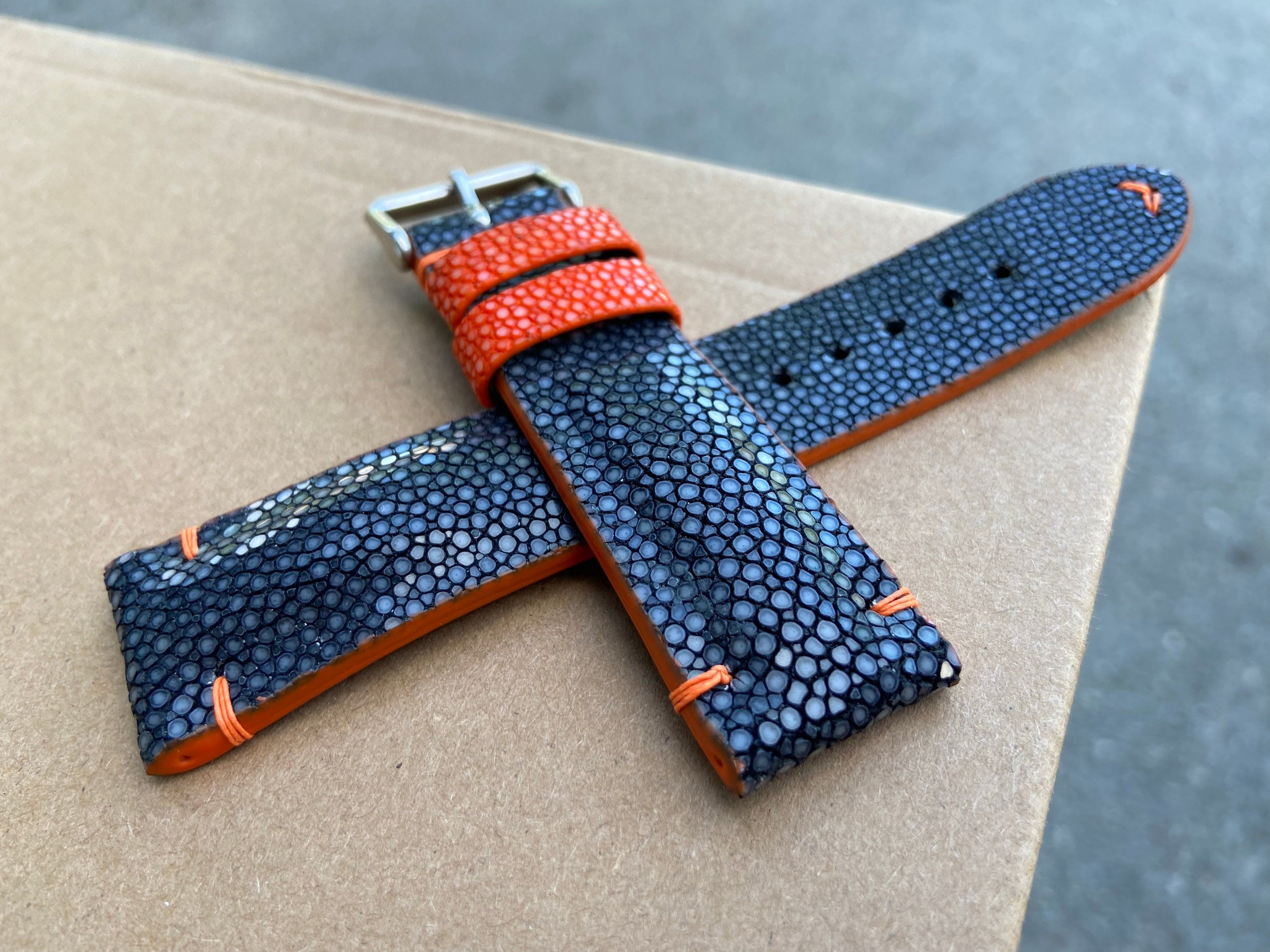 Black Real Stingray Leather Watch Strap Band Leather Watch - Etsy