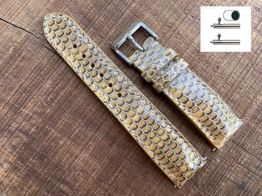 Gray Genuine Snake Leather Watch Strap Band Leather Watch - Etsy