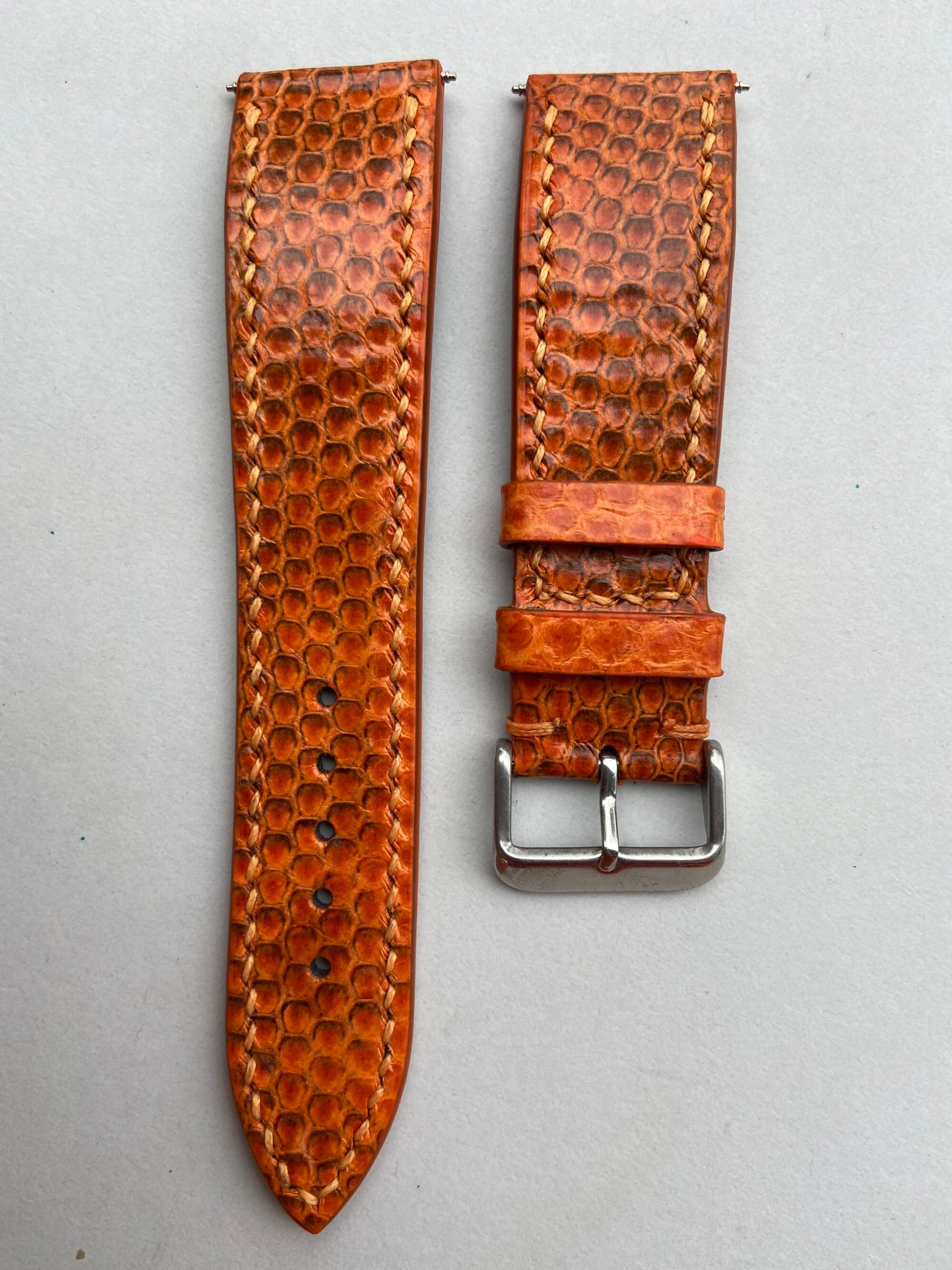 Orange Genuine Snake Leather Watch Strap Band Leather Watch - Etsy