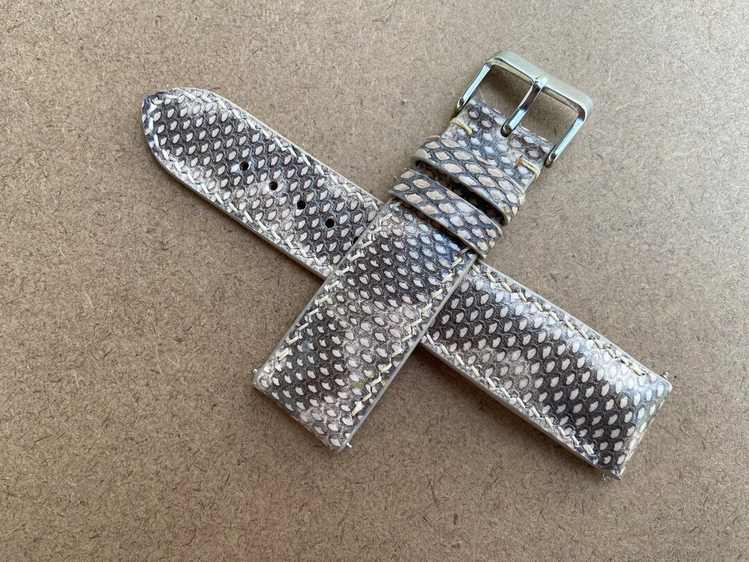 Gray Snake Leather Watch Strap Band, Leather Watch Strap, Handmade ...