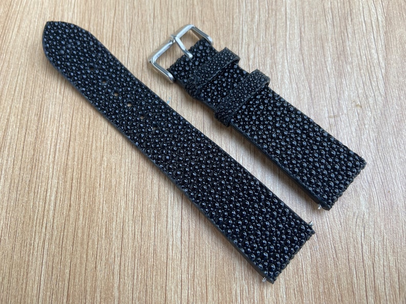 Black Real Stingray Leather Watch Strap Band, Leather Watch Strap ...