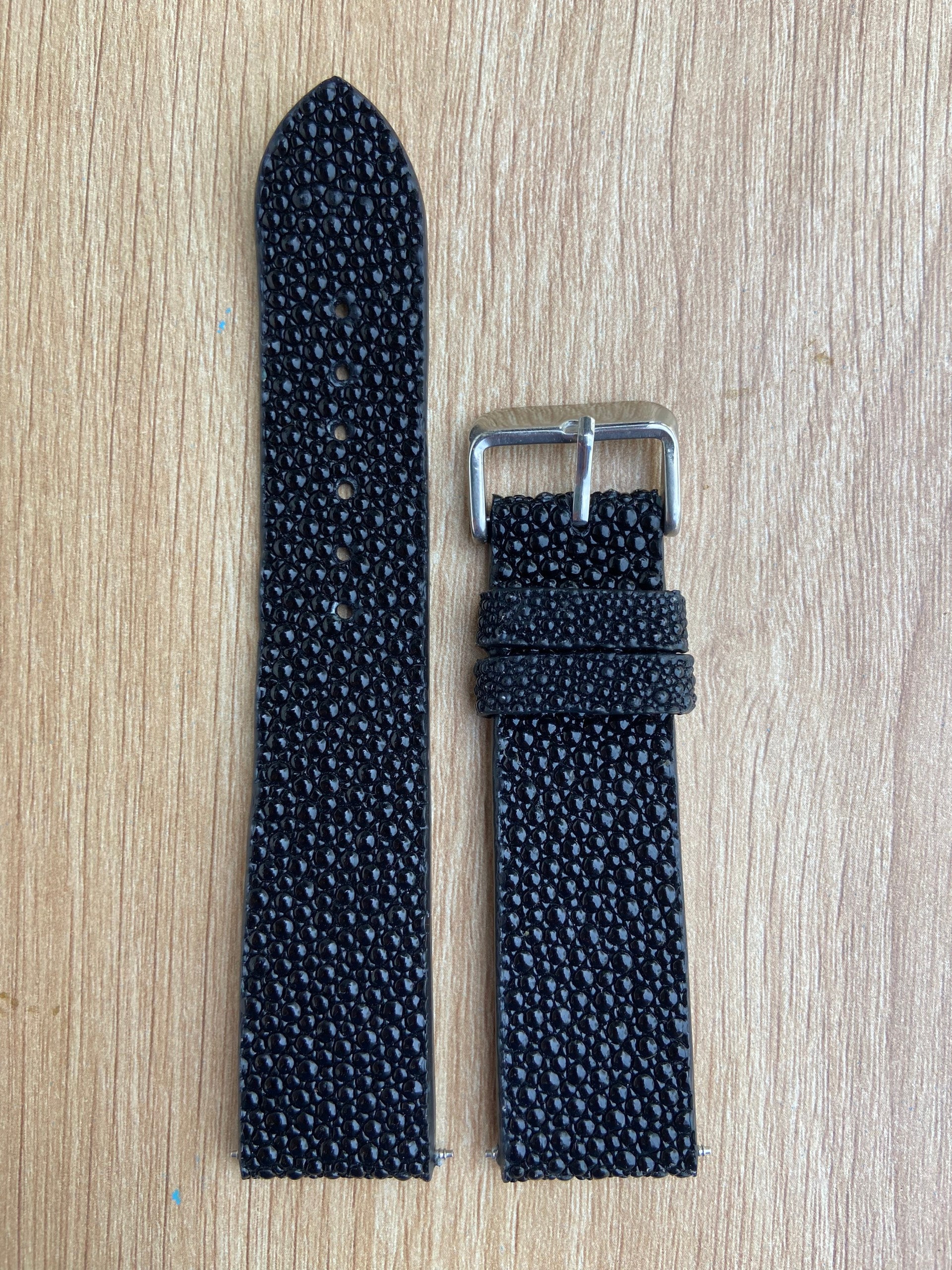 Black Real Stingray Leather Watch Strap Band, Leather Watch Strap ...