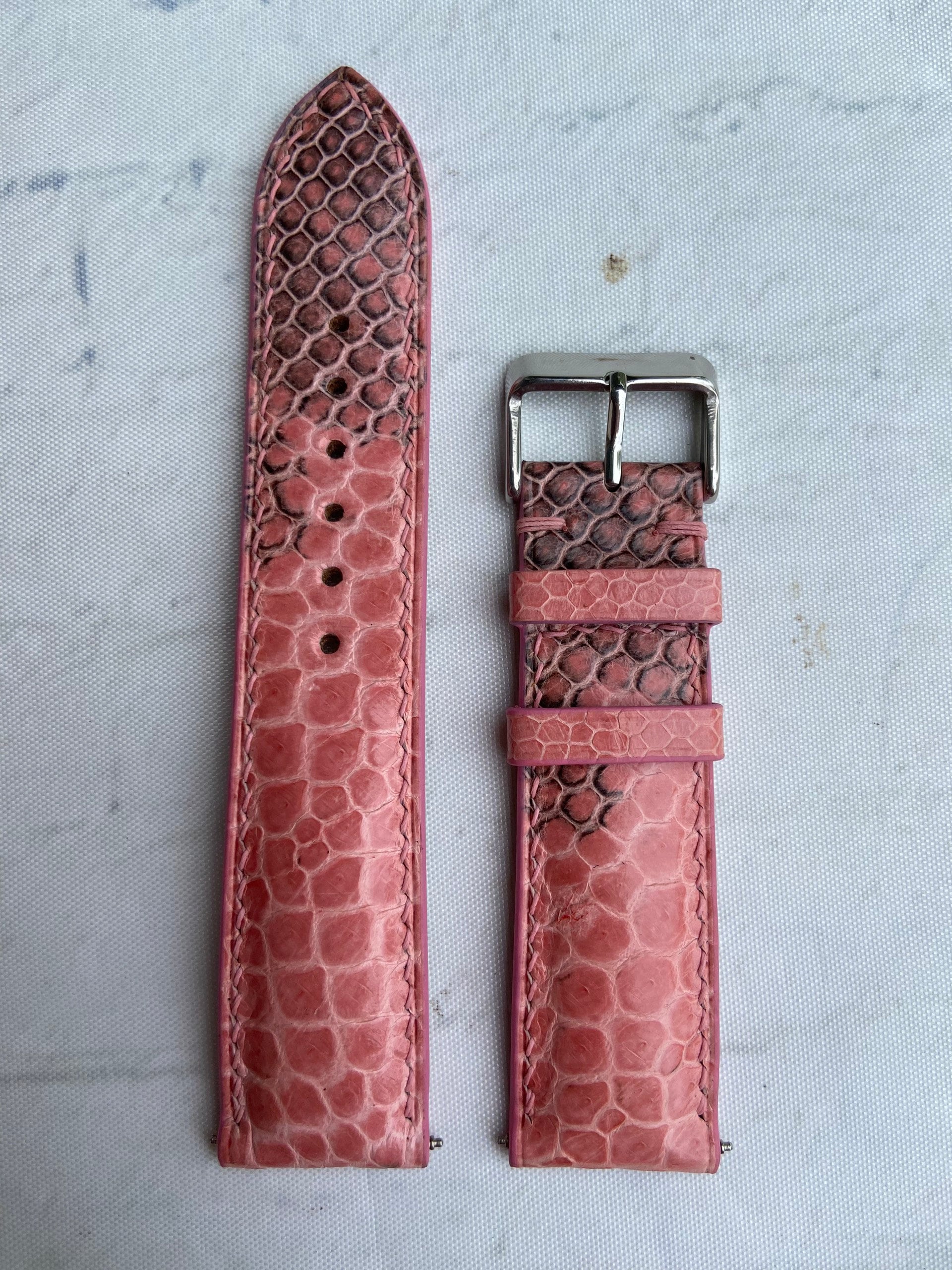 Pink Genuine Snake Leather Watch Strap Band, Leather Watch Strap ...