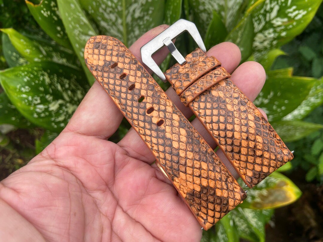 Multi Color Genuine Snake Leather Watch Strap Band, Leather Watch Strap ...