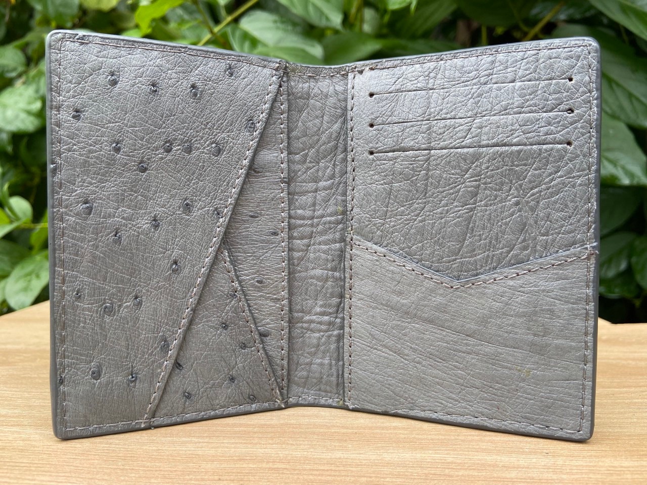 Gray Genuine Ostrich Skin Credit Cardholder, Wallet for Men, Gift for ...
