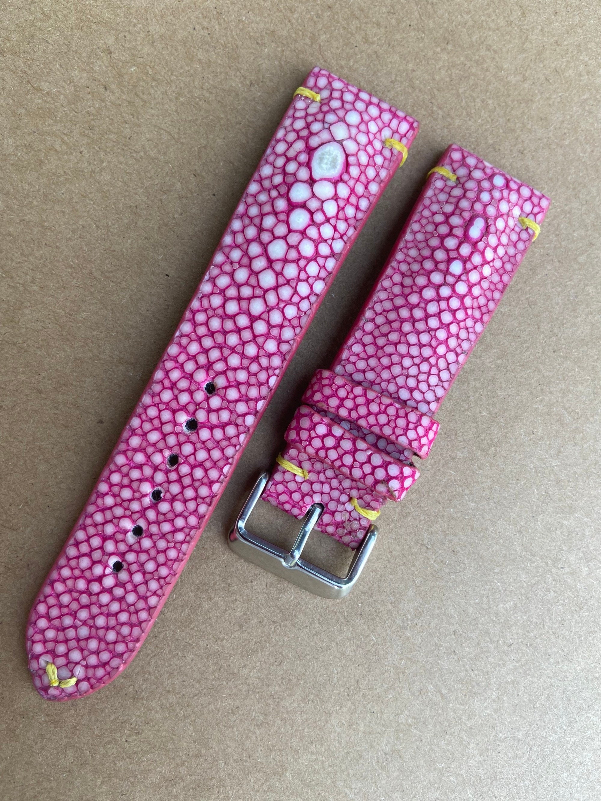 Pink Genuine Stingray Leather Watch Strap Band Leather Watch - Etsy