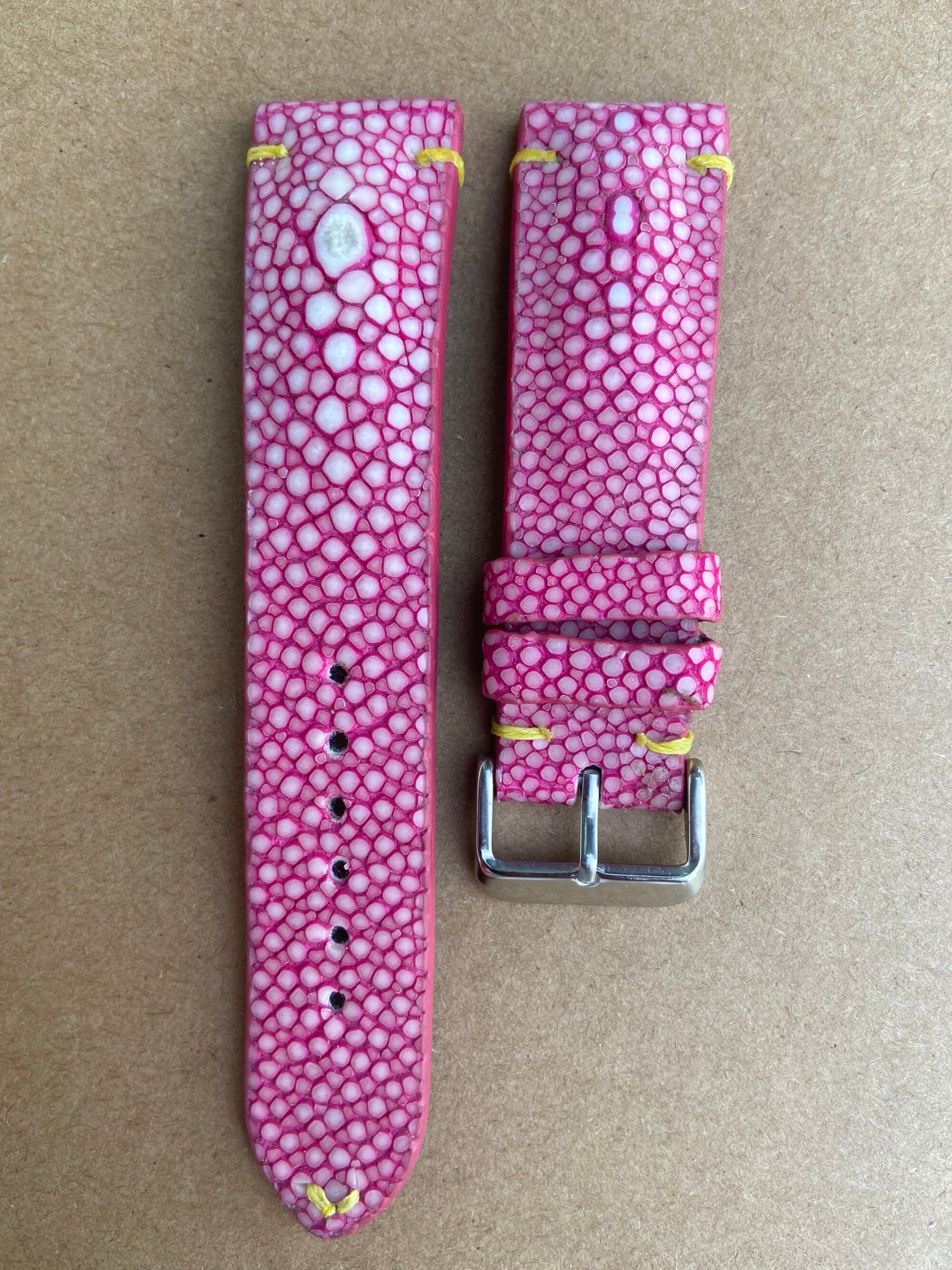 Pink Genuine Stingray Leather Watch Strap Band Leather Watch - Etsy