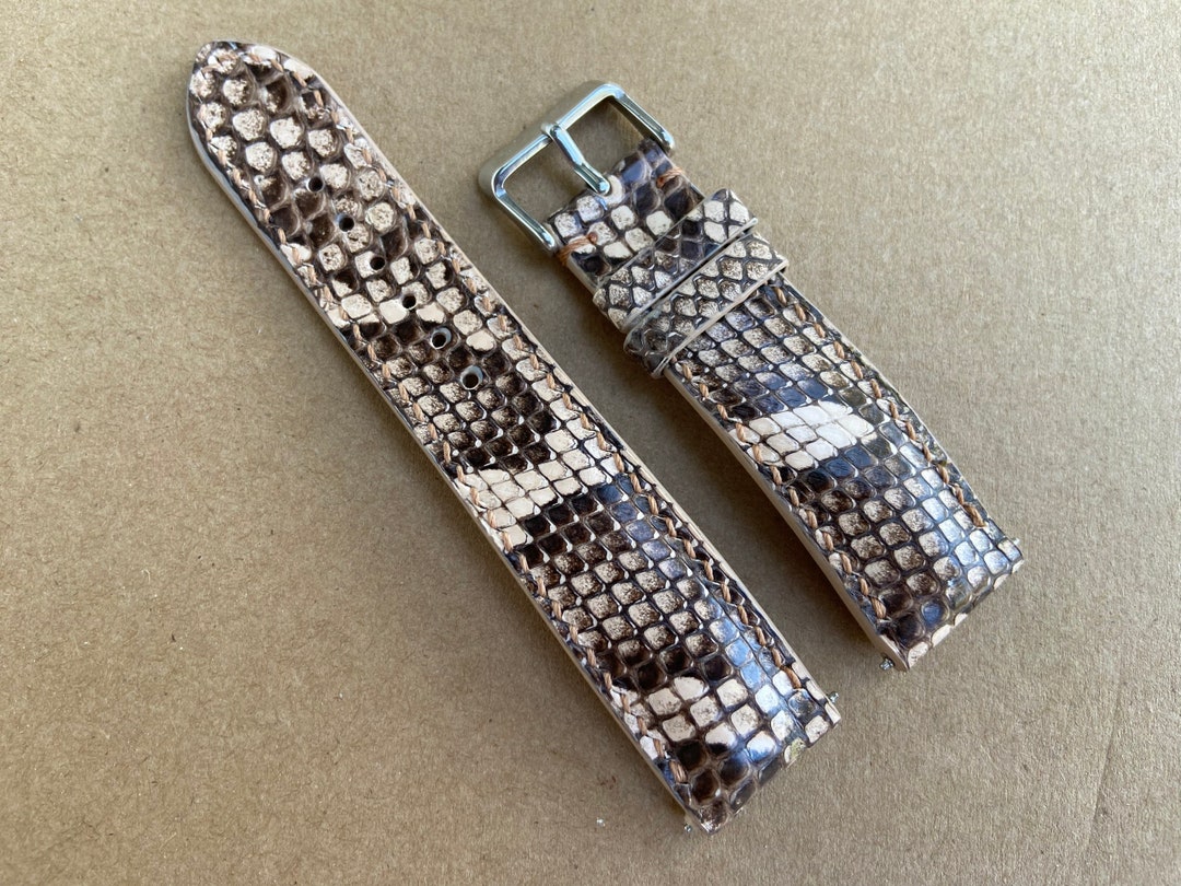 Gray Genuine Snake Leather Watch Strap Band, Leather Watch Strap ...