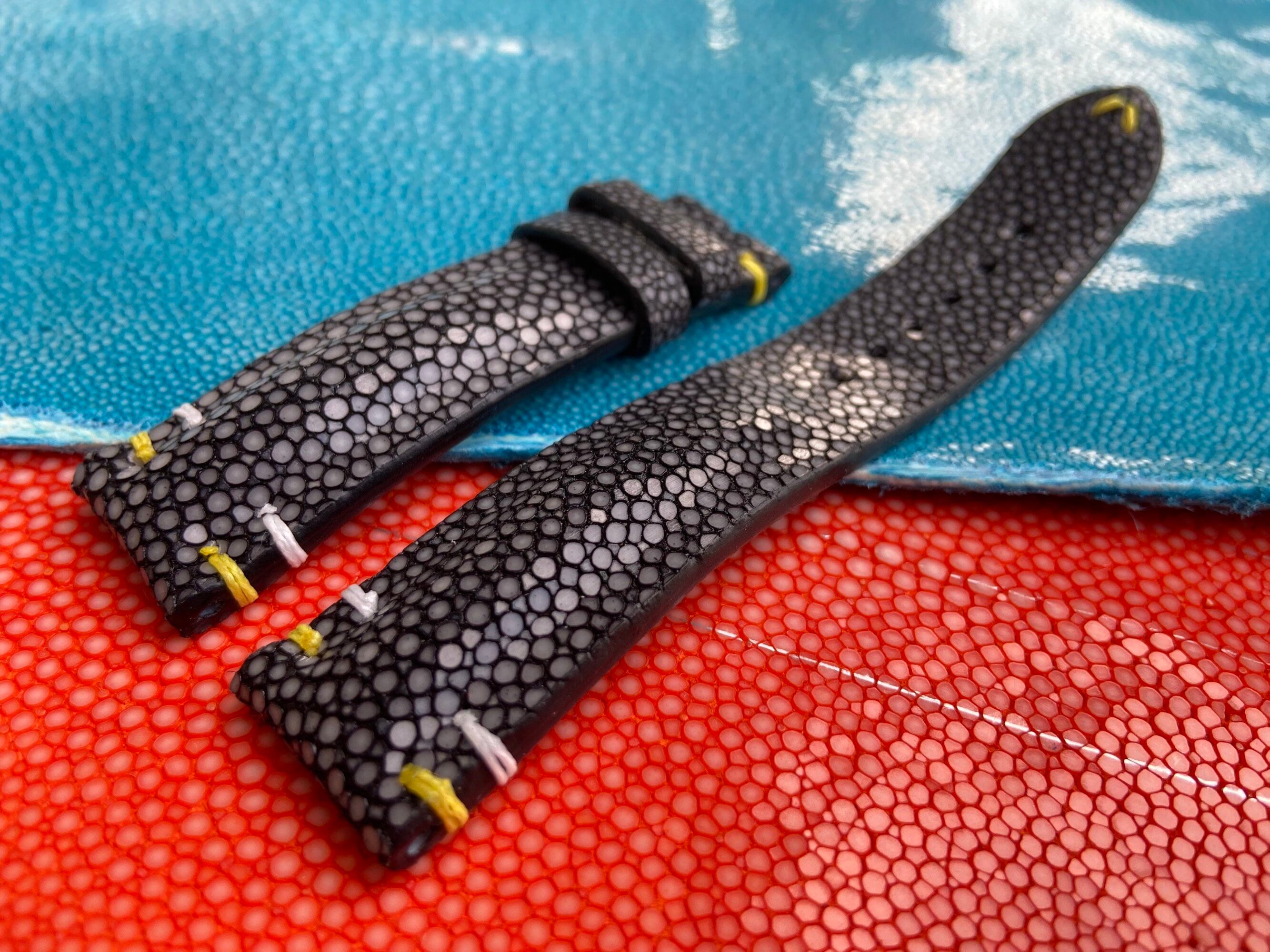 Black Genuine Stingray Leather Watch Strap Band Leather Watch - Etsy