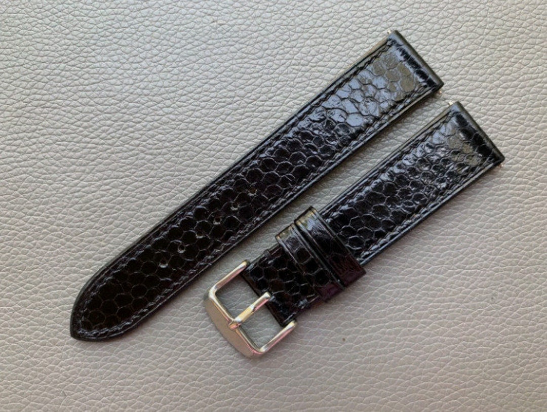 Black Genuine Snake Leather Watch Strap Band, Leather Watch Strap ...