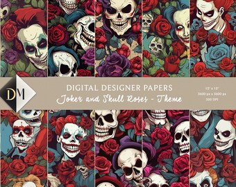 Seamless Crazy Clown Theme 14 Texture Patterns 3000x3000 12 X 12 Inch ...