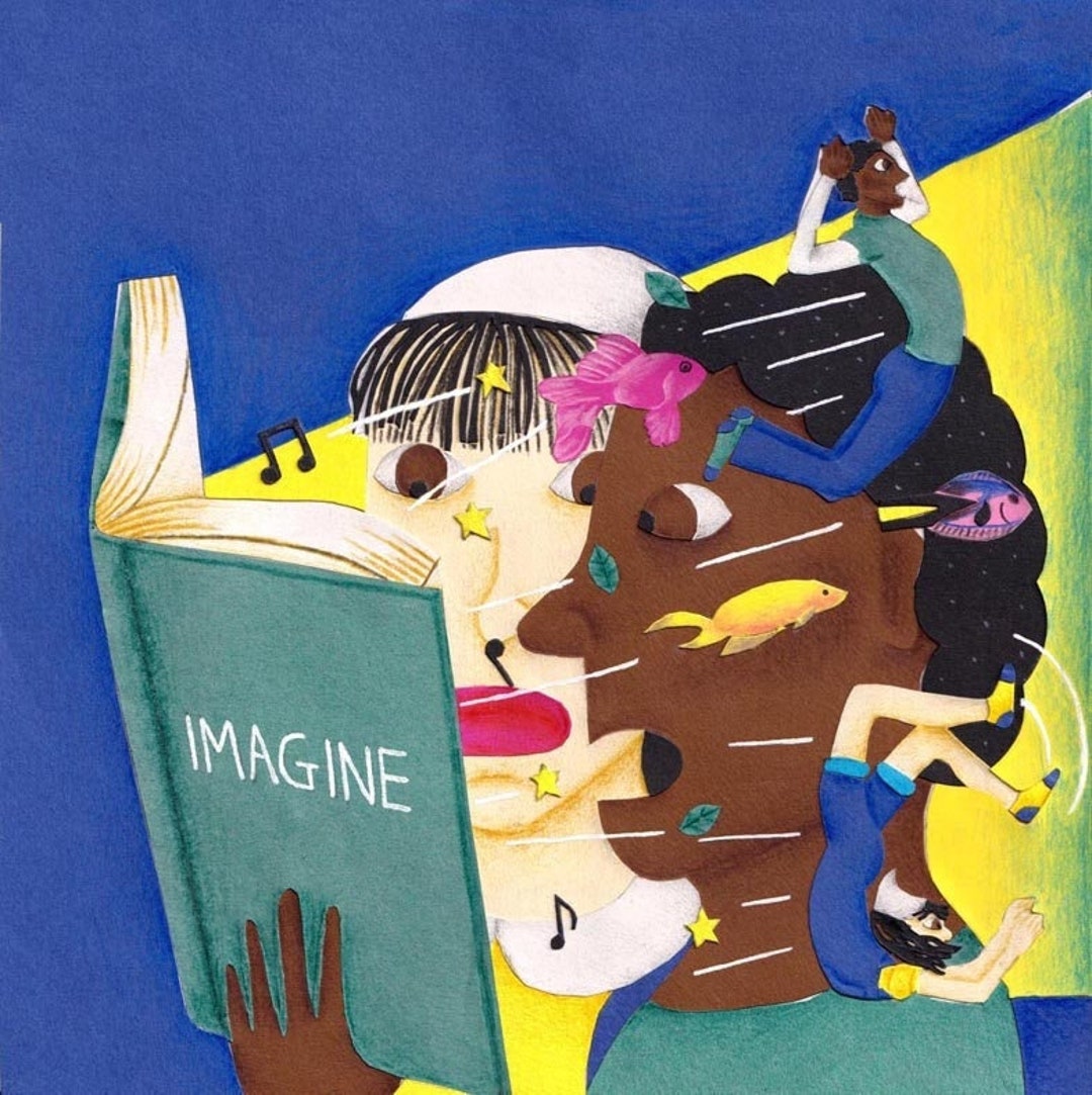 Imagine Childrens' Papercut Square Art Print - Etsy